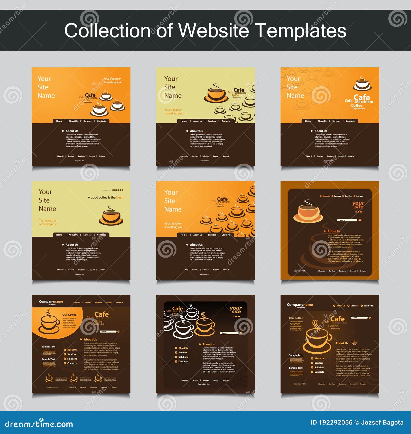 Collection of Website Templates with Different Patterns and Header ...