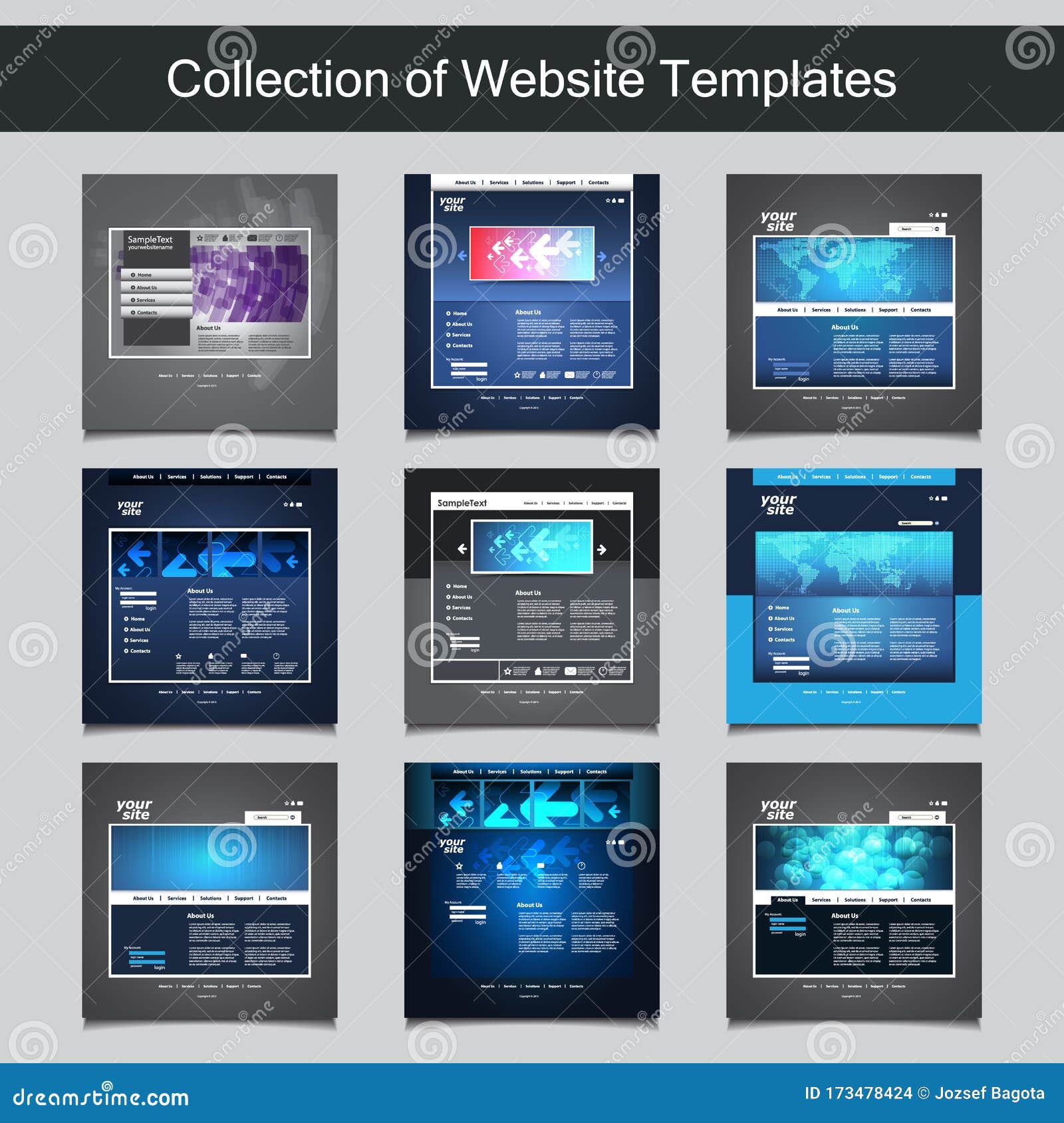 Collection of Website Templates for Your Business Stock Vector ...