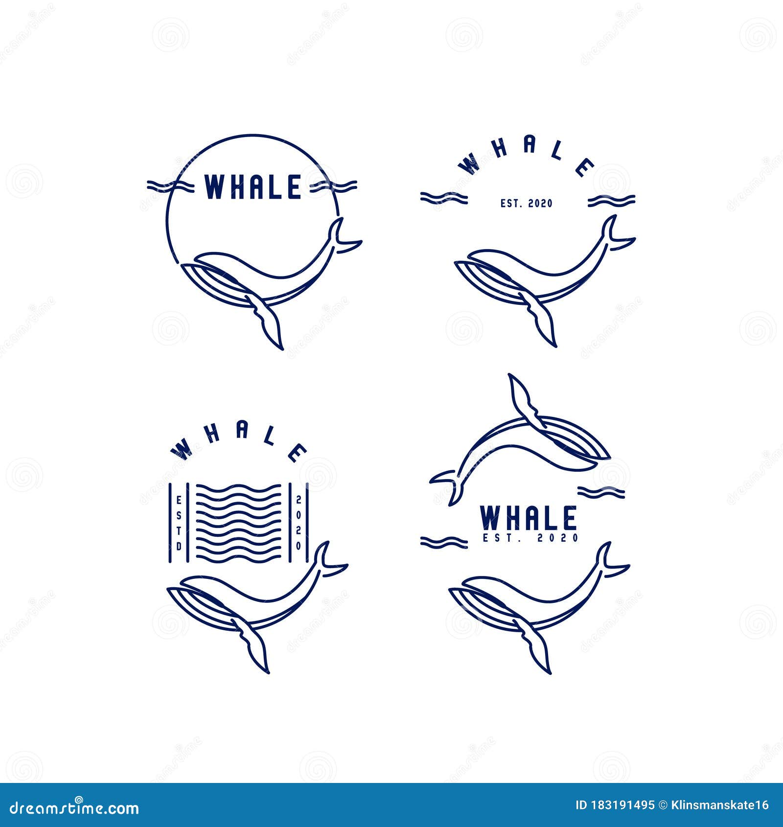 Collection of Whale Logos Design Template Stock Illustration ...