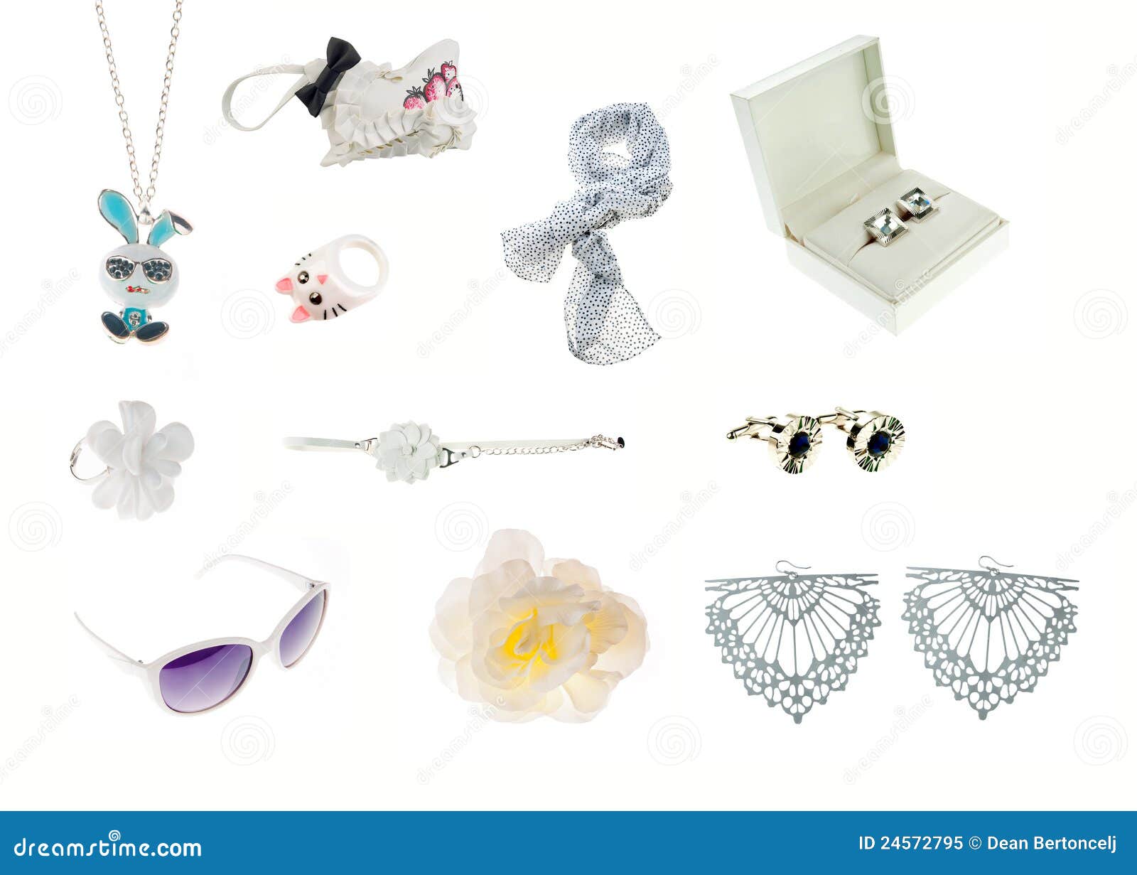 Collection of White Accessories Stock Image - Image of bracelet, trendy ...