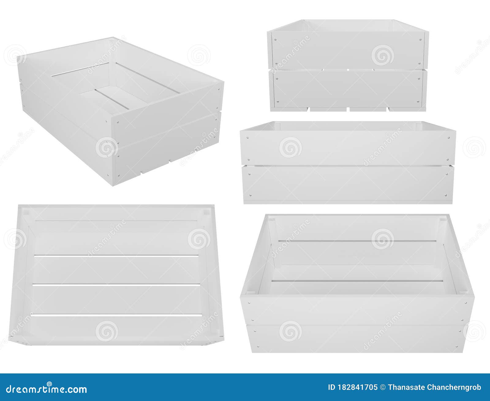 Collection of White Crates Isolated on White Backgruond with Clipping ...