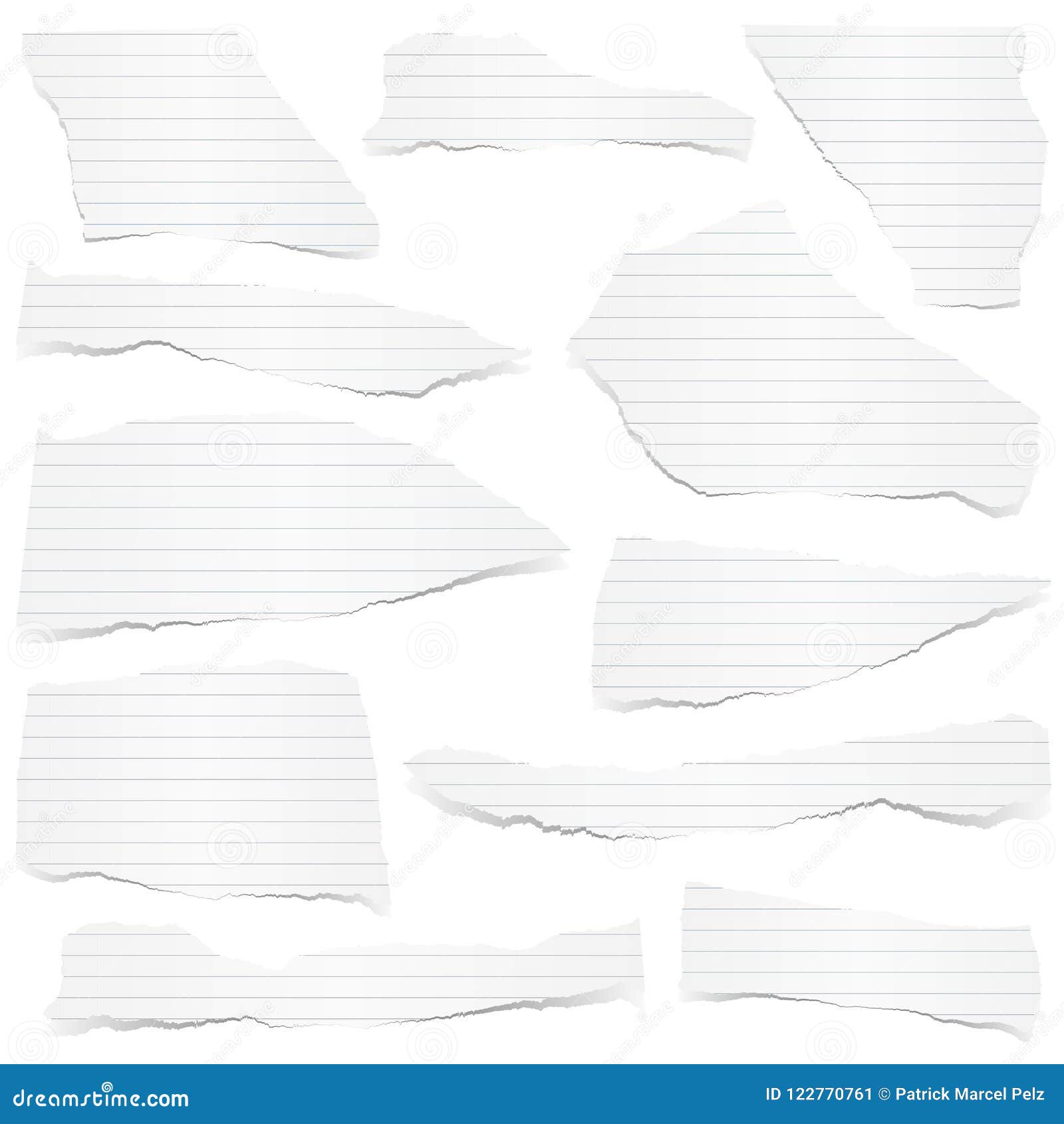 Collection scrap of paper stock vector. Illustration of attached ...