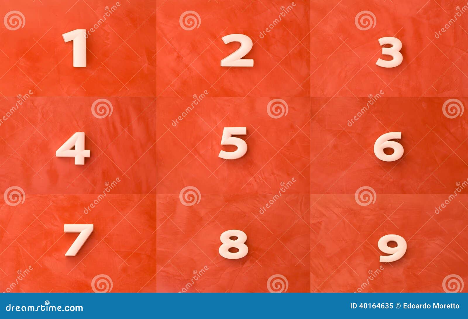 Collection of White Number on Red Stock Illustration - Illustration of ...