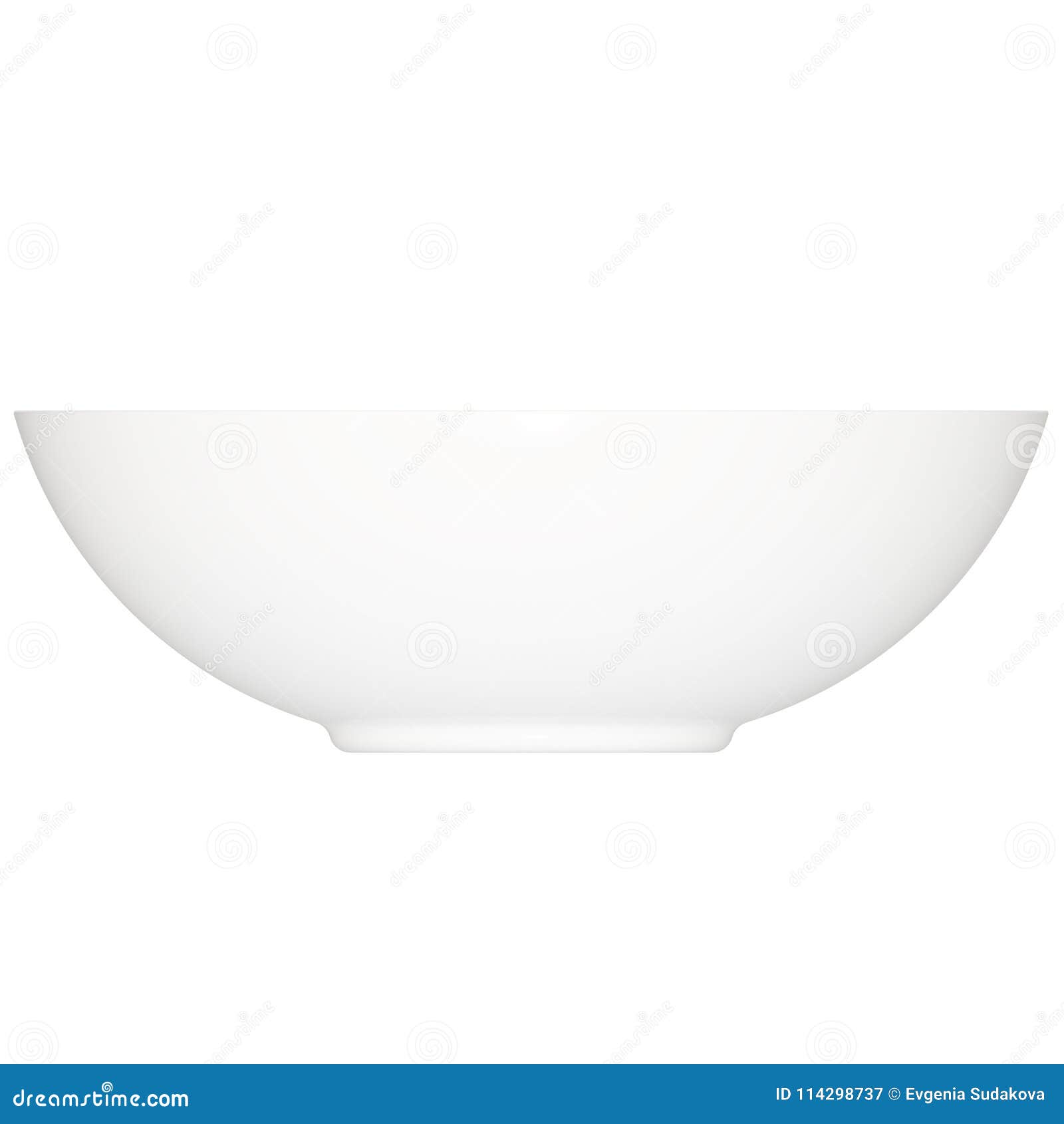 Collection Of White Objects. White Empty Rice Bowl, Isolated On White ...