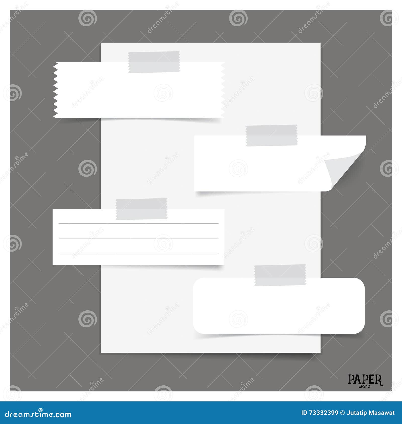 Collection of White Papers, Ready for Your Message. Vector Illus Stock ...