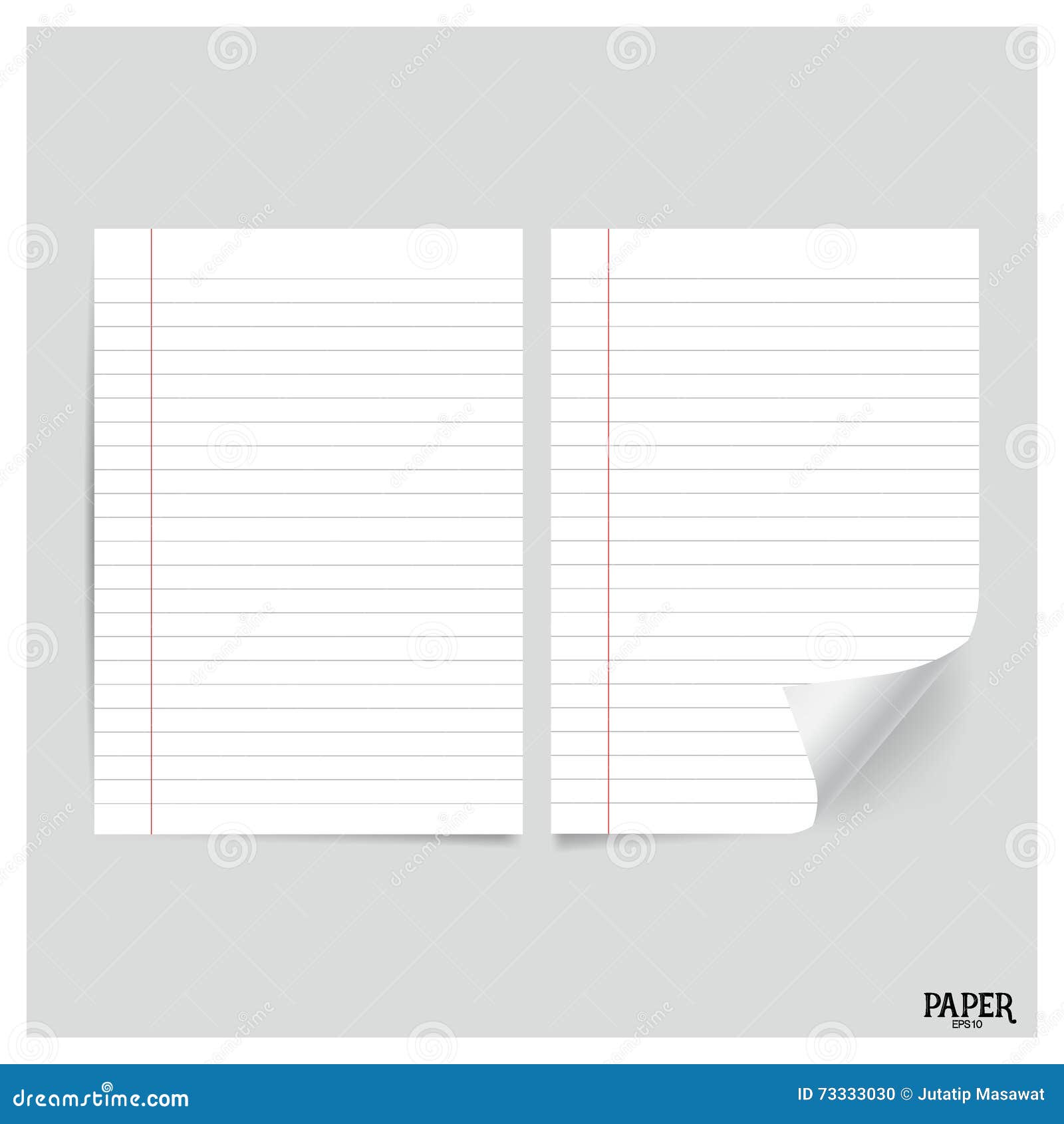Collection of White Papers, Ready for Your Message. Vector Illus Stock ...