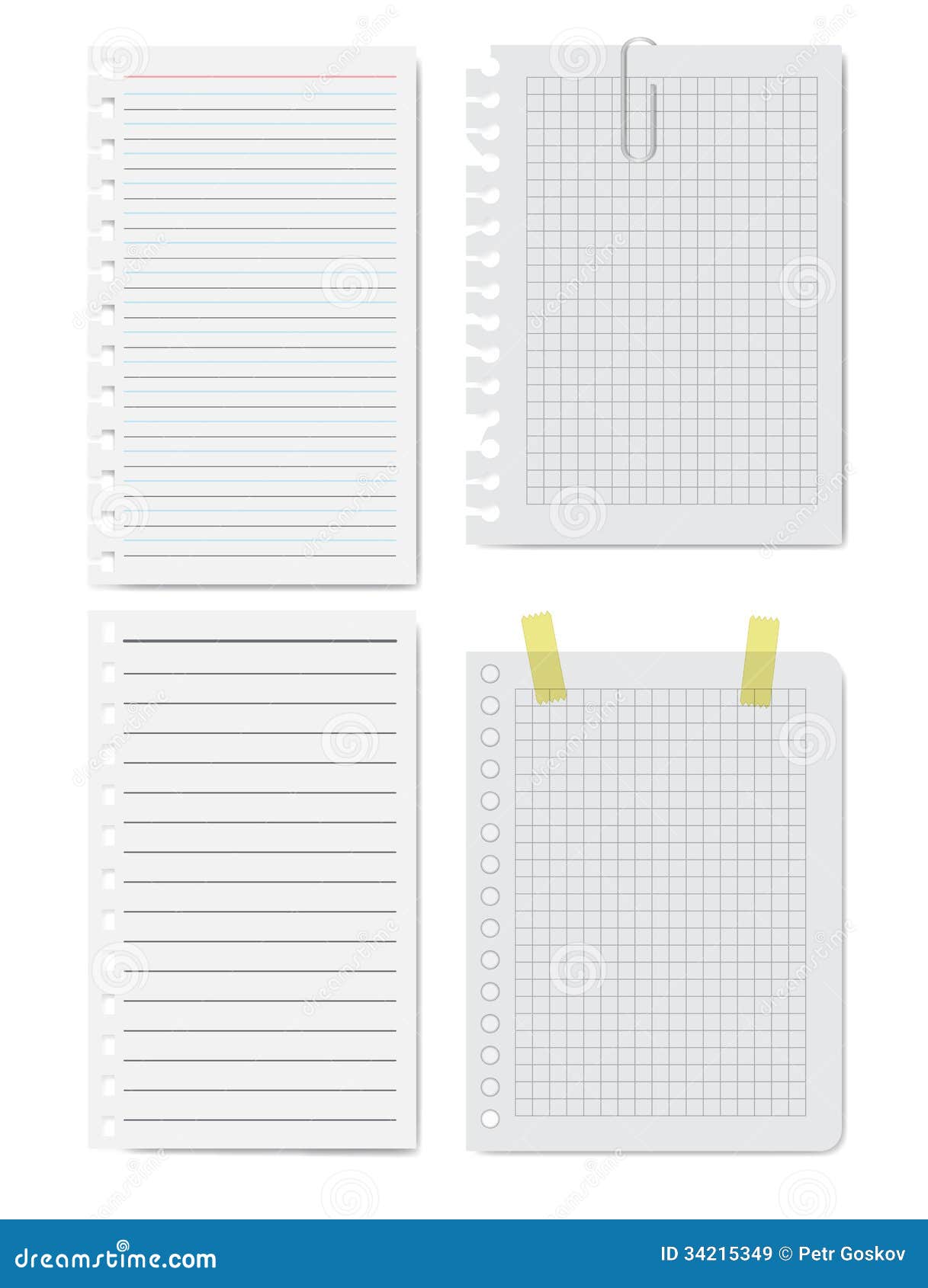 Collection of White Papers. Vector Illustration. Stock Vector ...