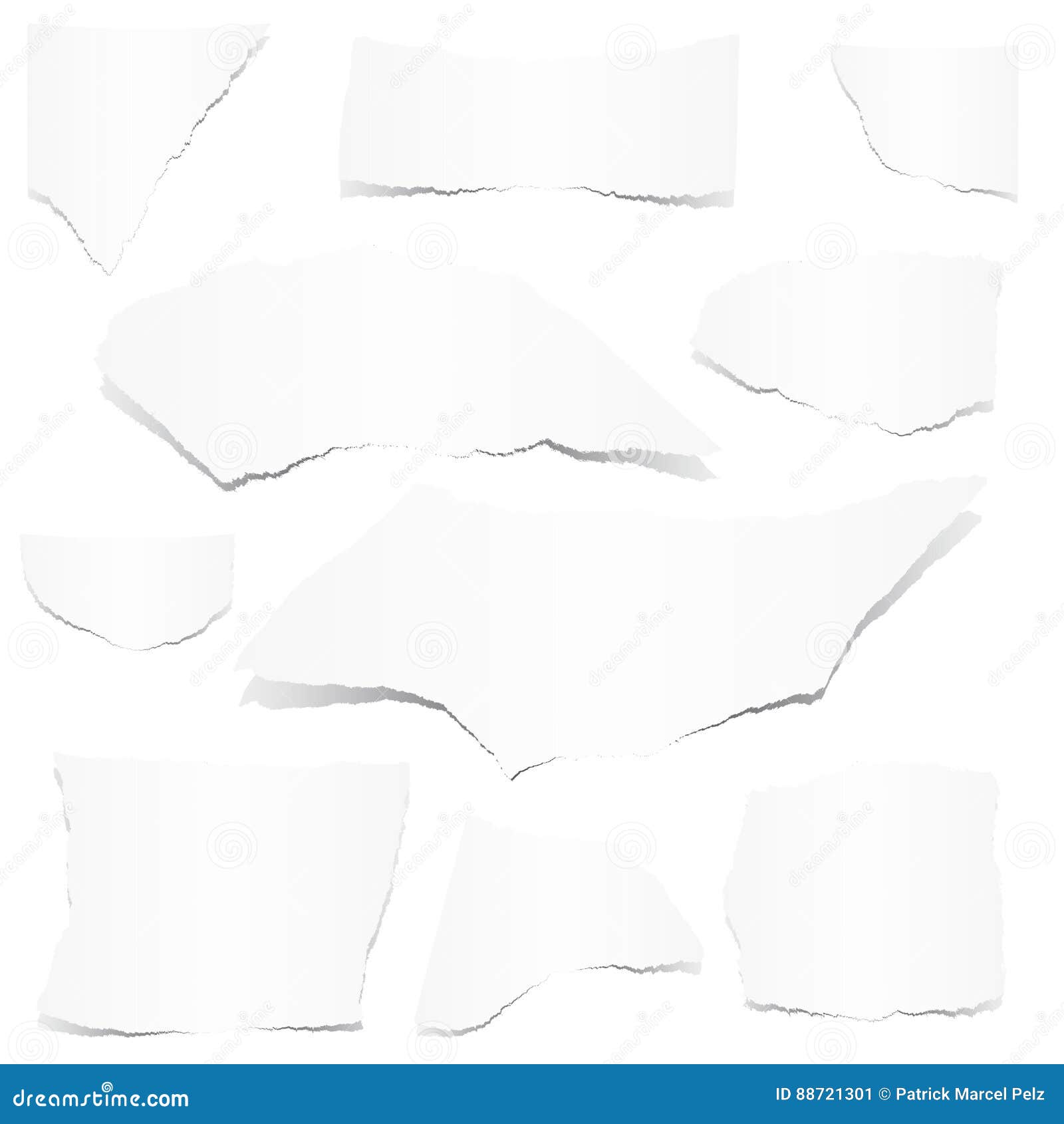 Collection - White Scraps of Paper Stock Vector - Illustration of ...