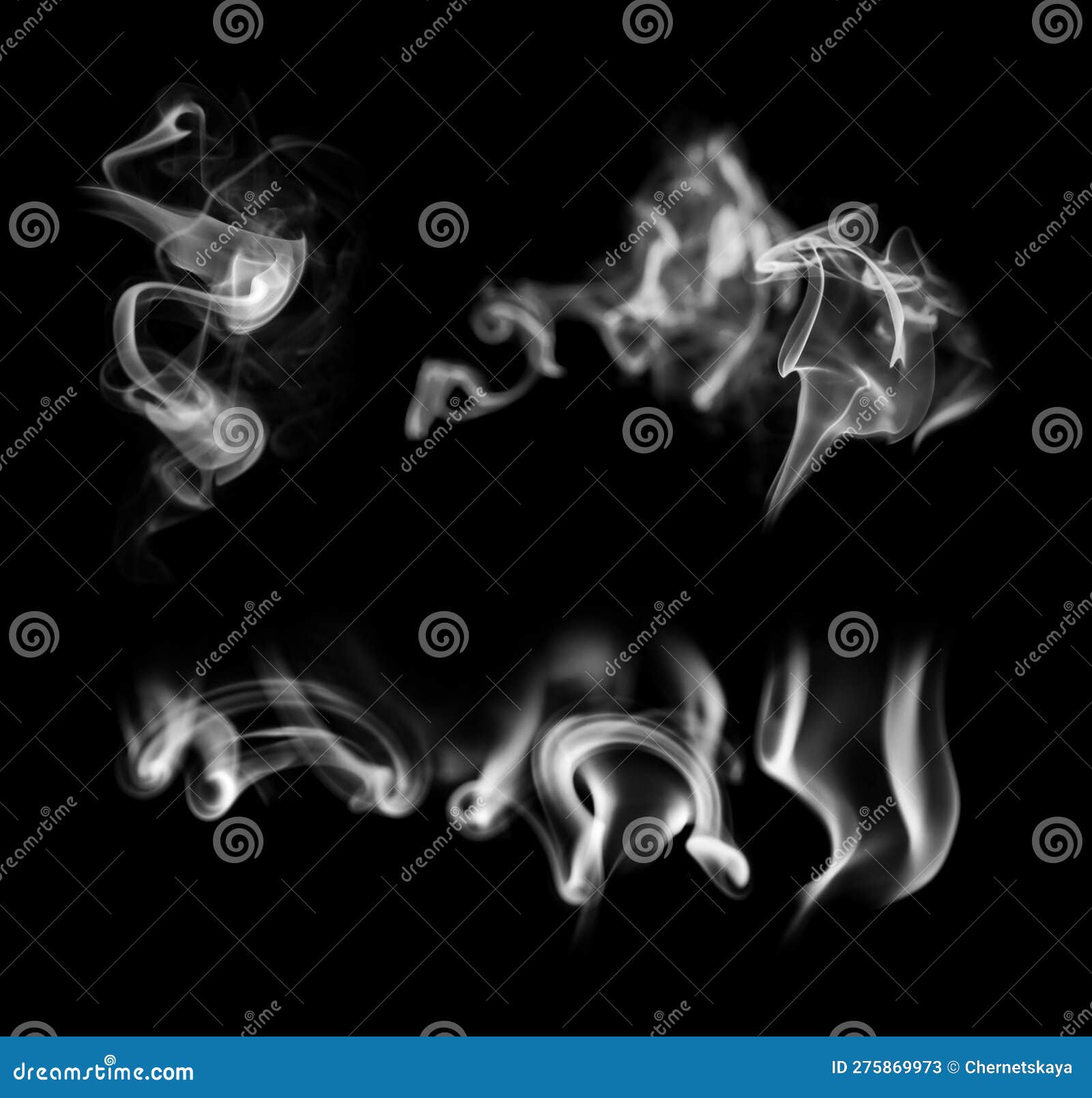 Collection of White Smoke on Black Background Stock Image - Image of ...