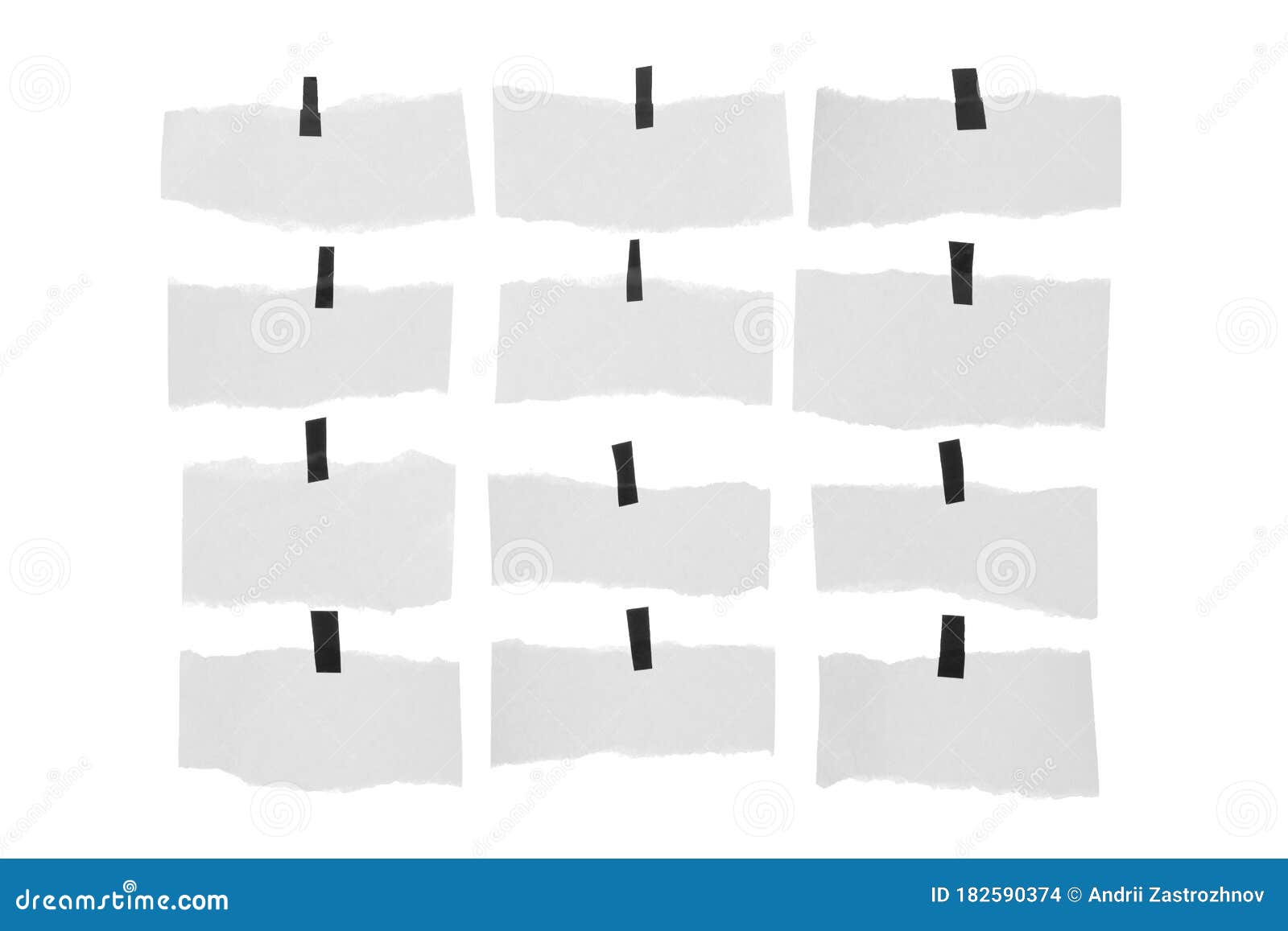 Collection of White Sticky Note with Tape, Empty Mockup Stock Photo ...