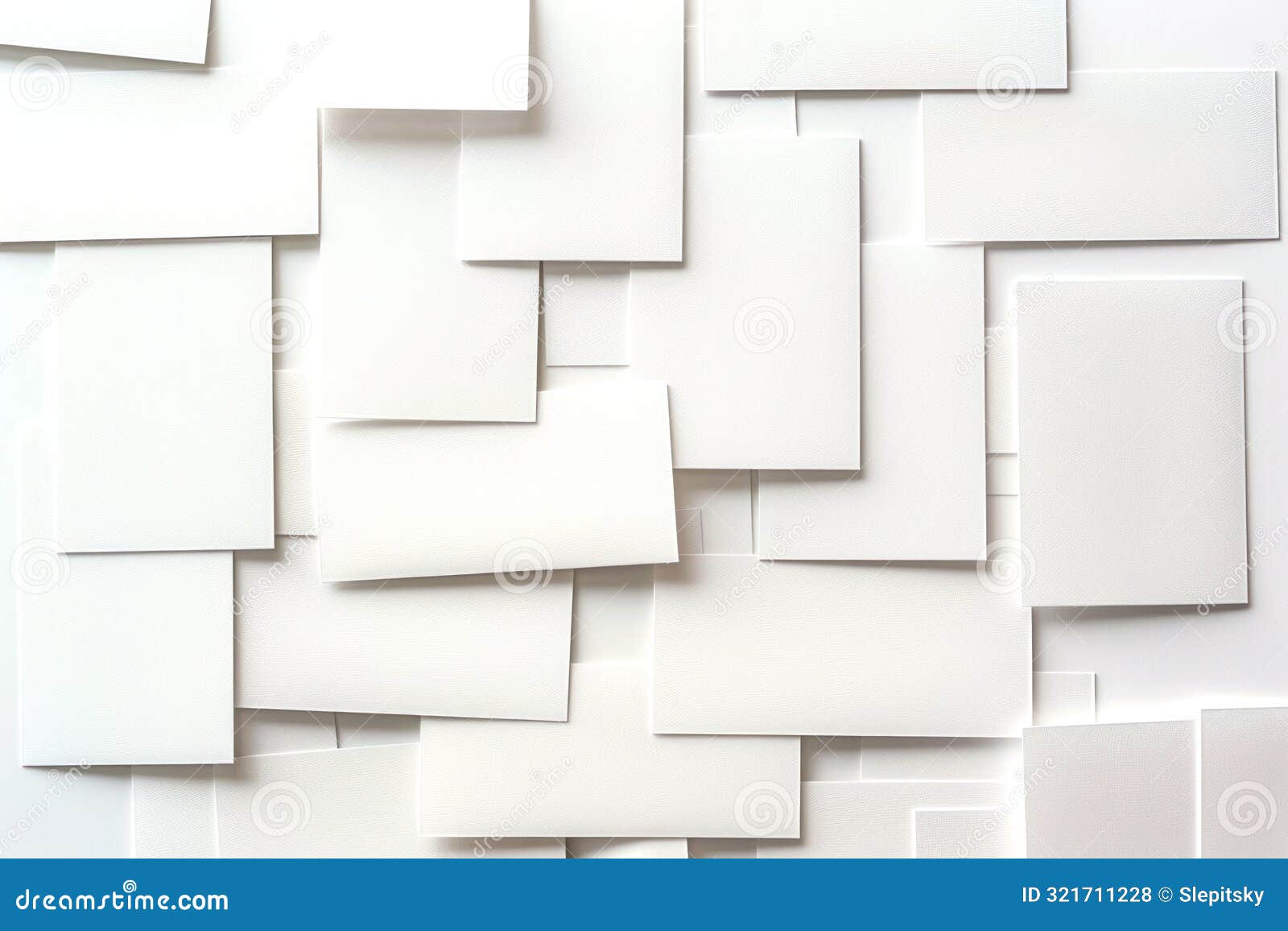 A Collection of White Textured Paper Sheets Arranged in an Overlapping ...