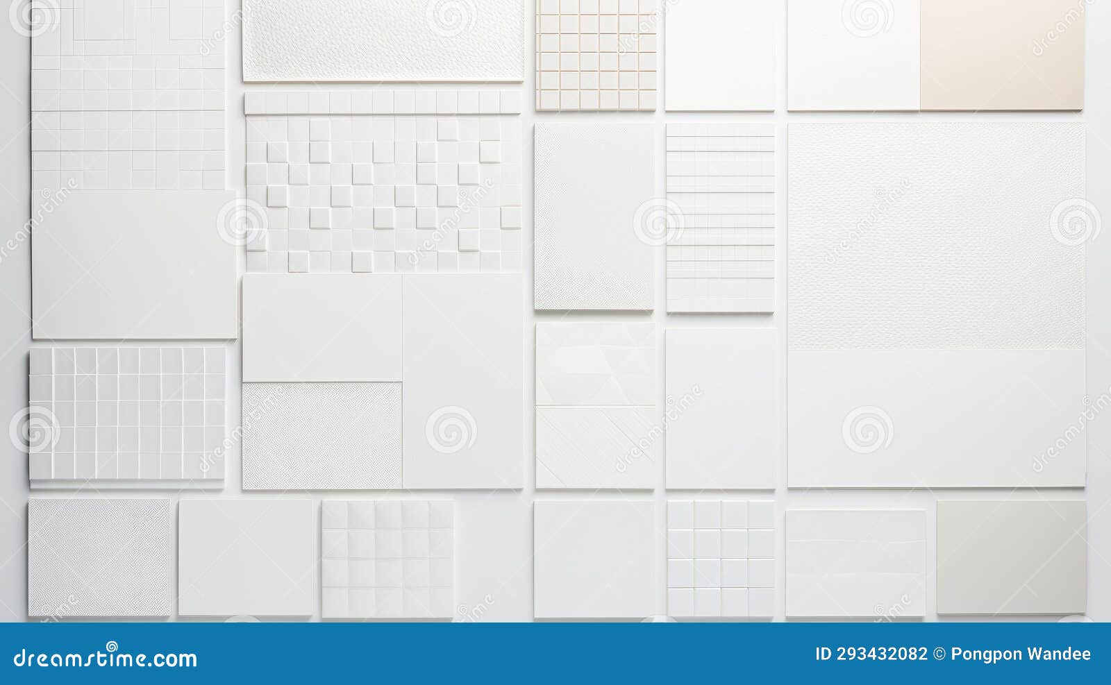 A Collection of White Tiles with Different Textures and Patterns. this ...