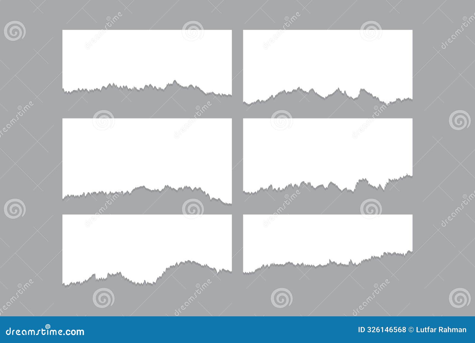 Collection of White Torn Ripped Paper Sheets Stock Vector ...