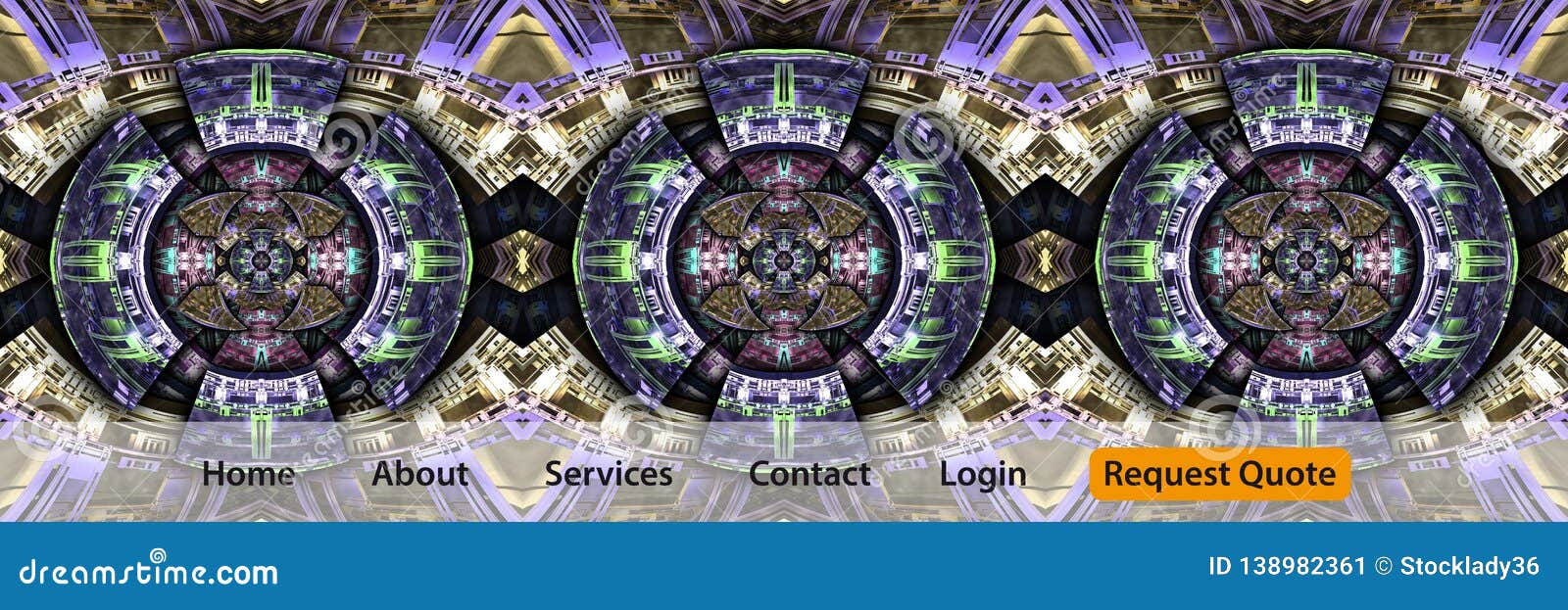 3D Render Collection of Wide Abstract Web Headers Stock Illustration ...