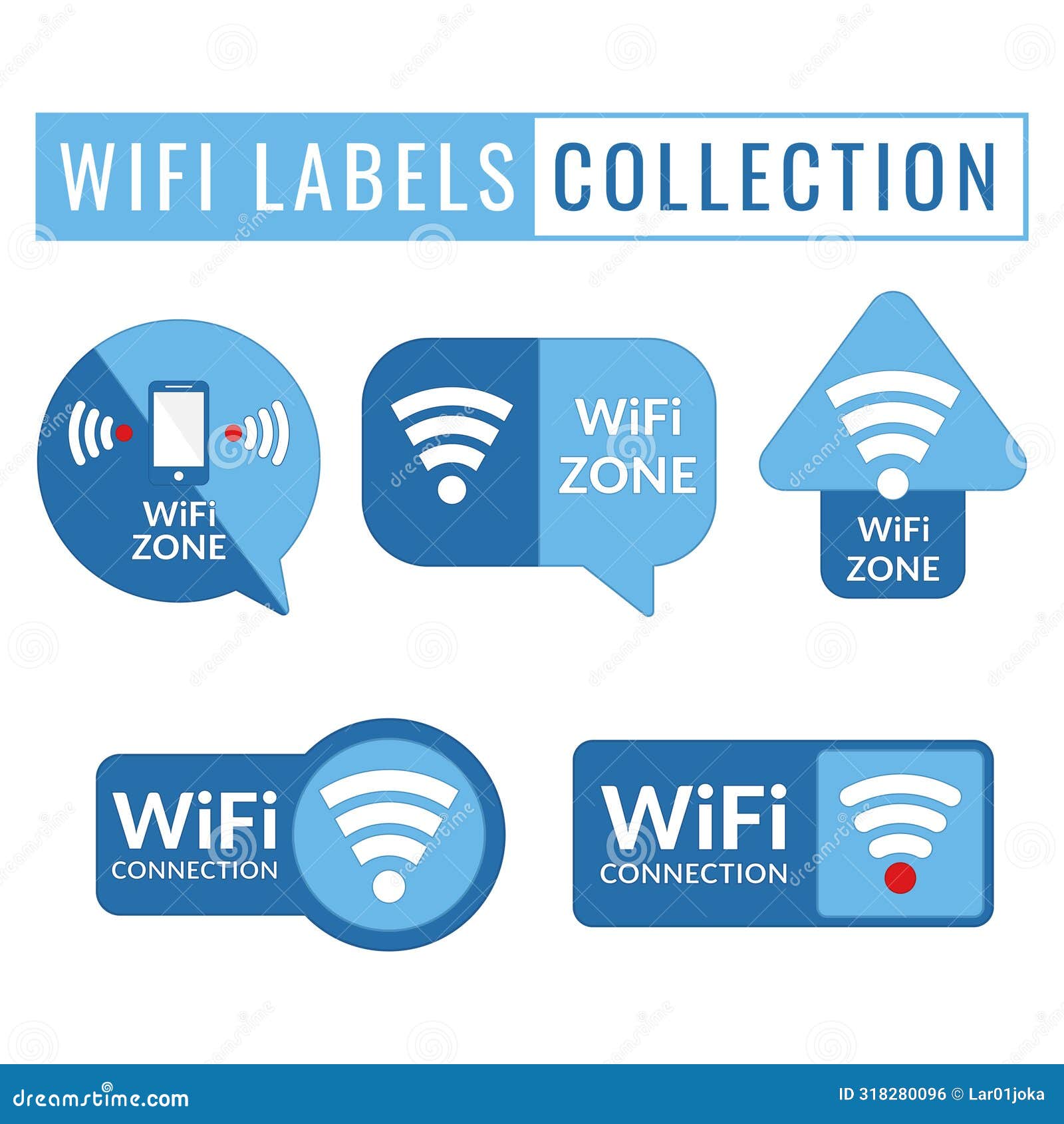 Collection of Wifi Label Vector Stock Vector - Illustration of online ...