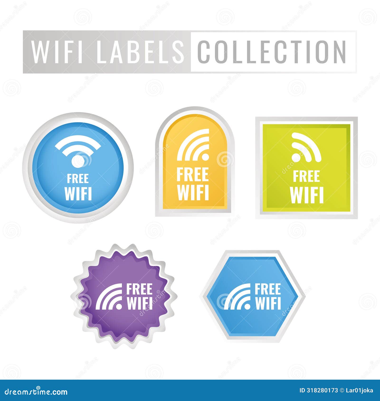 Collection of Wifi Label Vector Stock Vector - Illustration of sticker ...