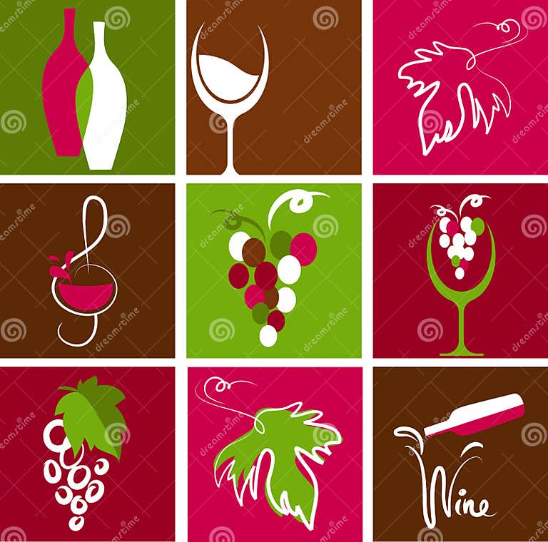 Collection of wine icons stock vector. Illustration of folder - 9999289