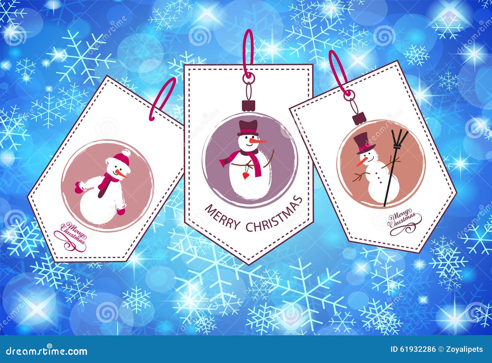 Collection of Winter and Christmas Labels Stock Vector - Illustration ...