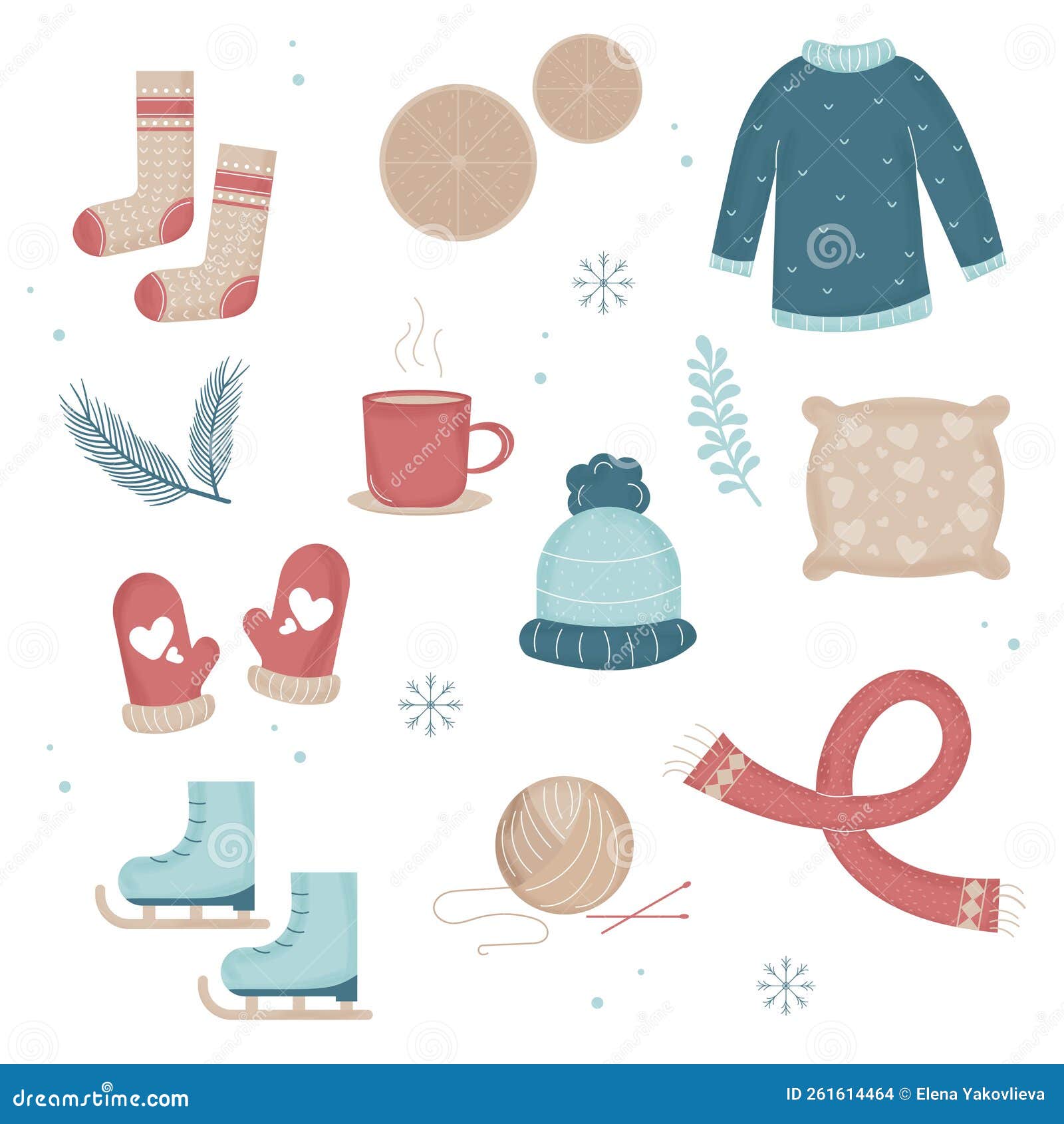 A Collection of Winter Elements. Hygge Style. Vector Stock Vector ... A Collection of Winter Elements. Hygge Style. Vector Stock Vector ...