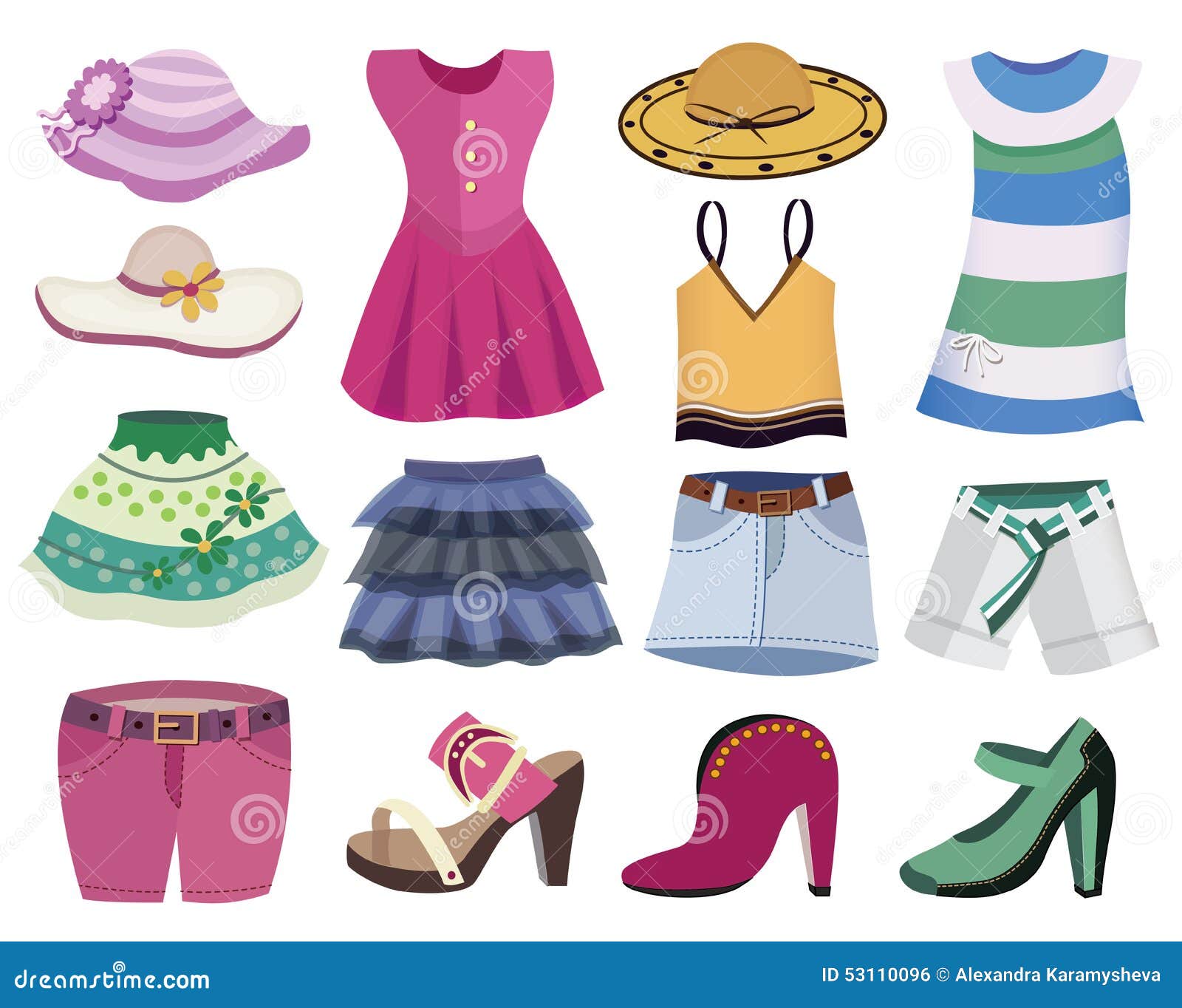 Collection of Women S Clothing Stock Vector - Illustration of clothes ...