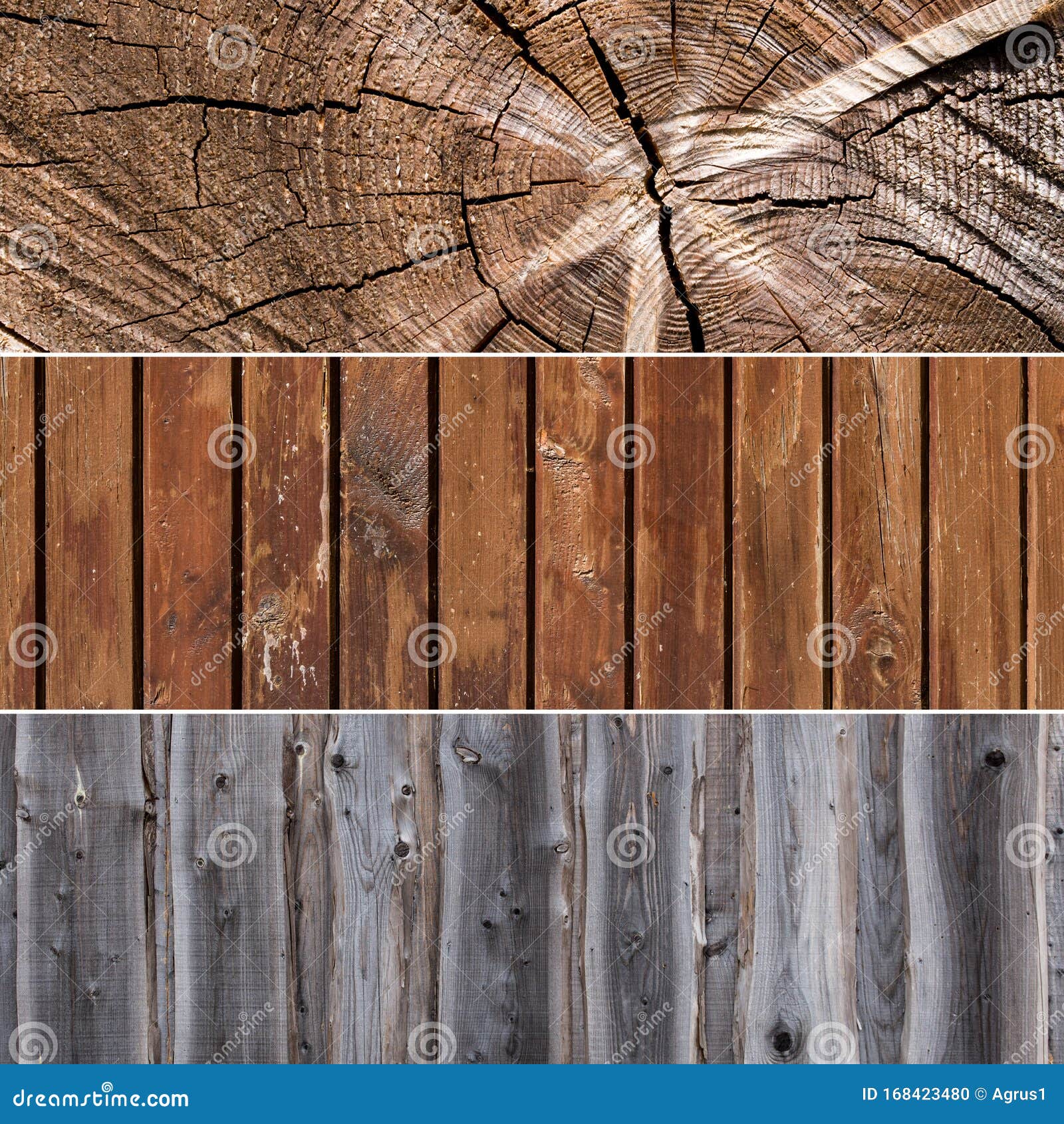 Collection of 3 Wood Texture Backgrounds Stock Photo - Image of ...