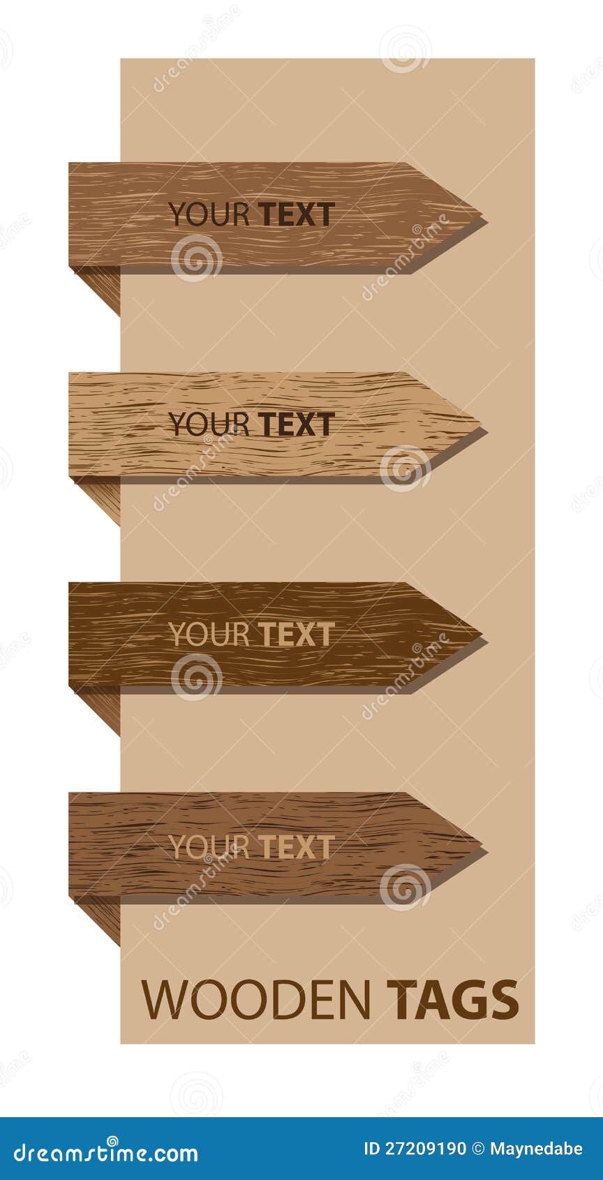 Collection of Wooden Corner Tags Stock Vector - Illustration of object ...