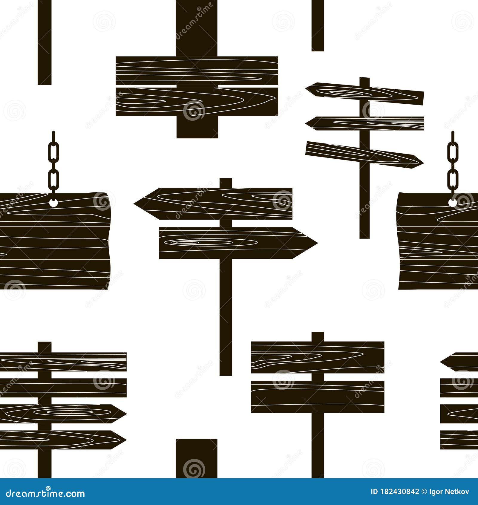 Collection of Wooden Signs Pattern Stock Illustration - Illustration of ...
