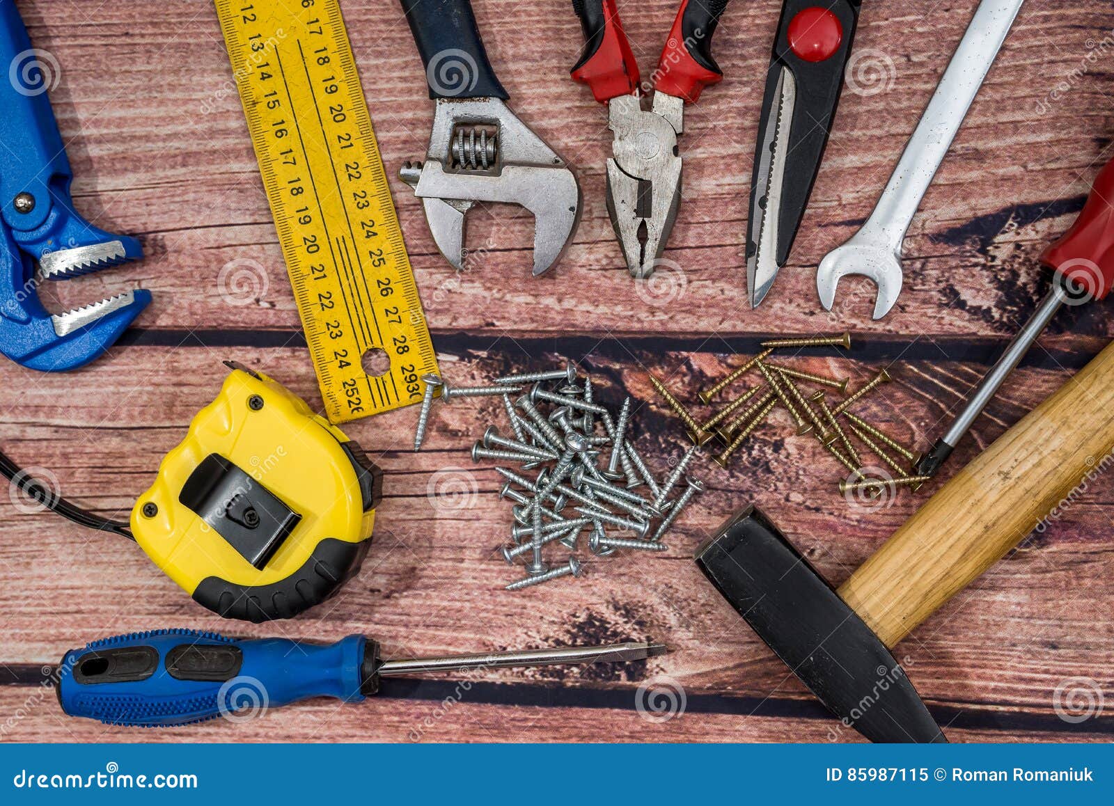 Collection work tools stock image. Image of tools, collection - 85987115