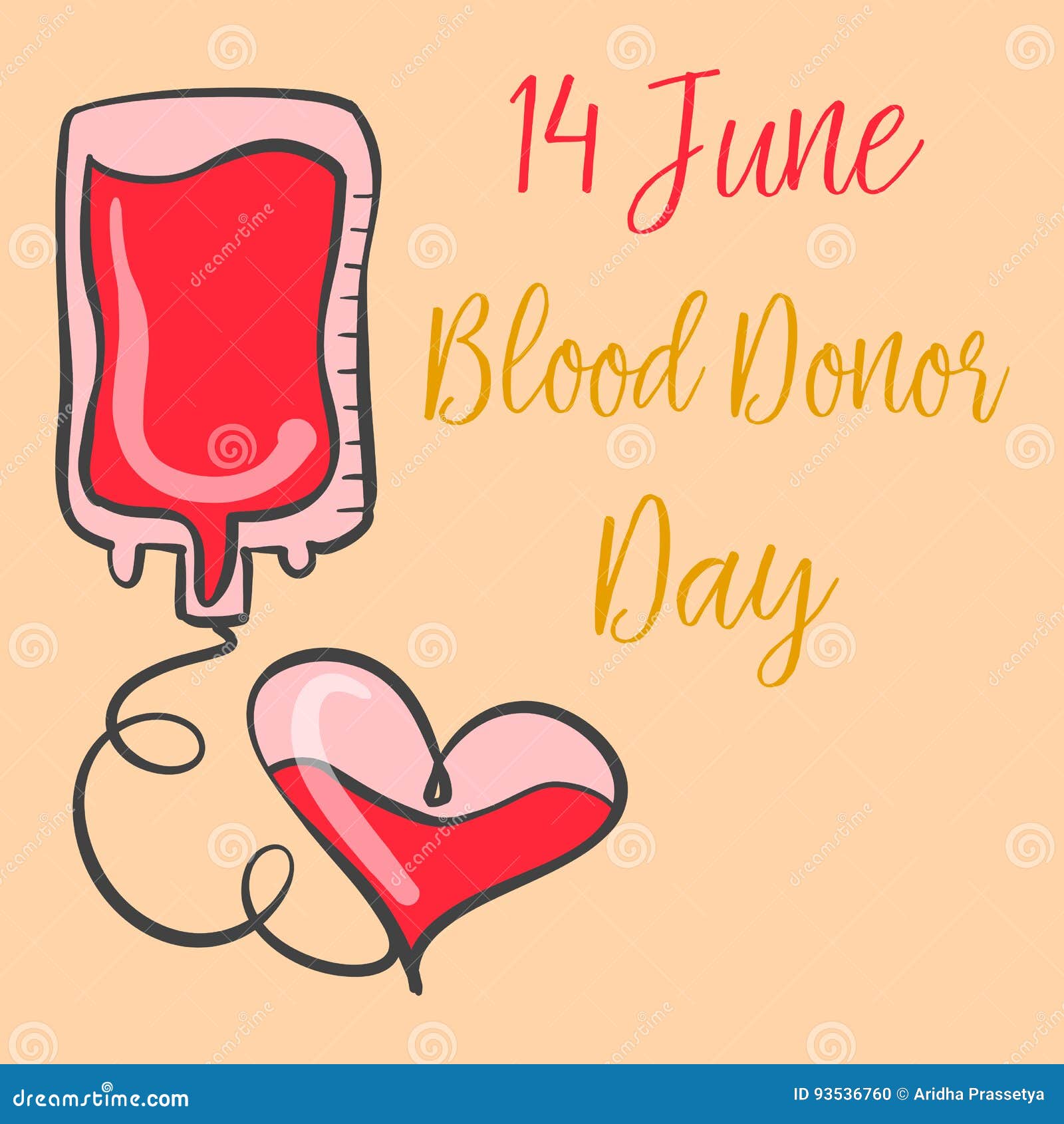 Collection World Blood Donor Day Doodle Style Stock Vector ...