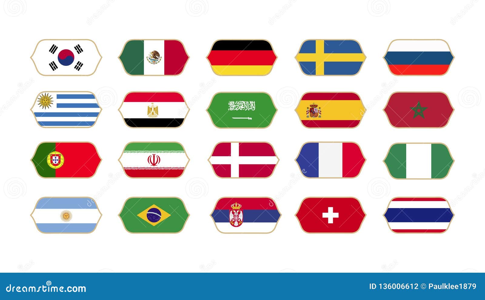 World Flags Collection Vector Illustration Stock Illustration ...