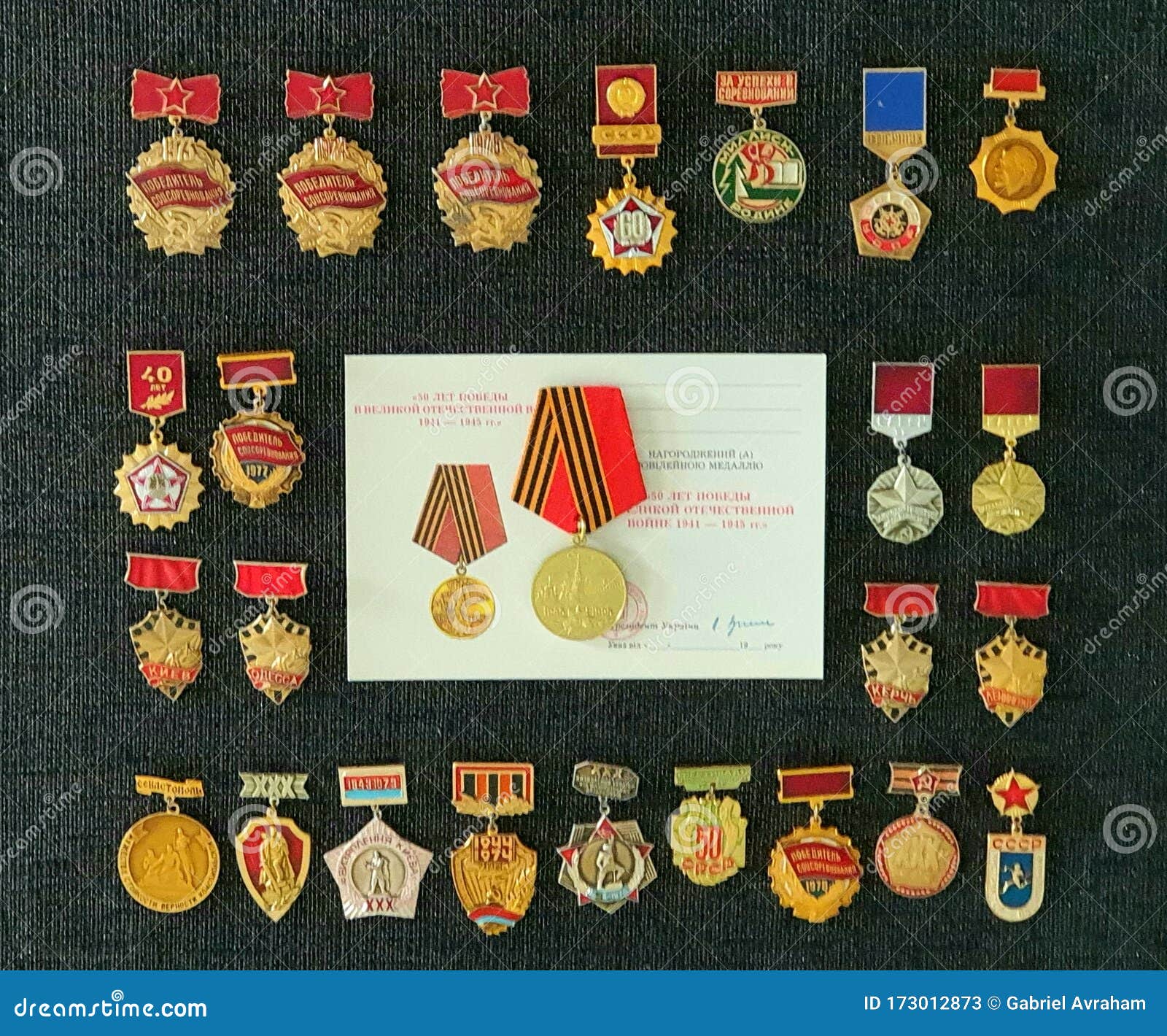 Collection of World War II Soviet Medals Editorial Stock Photo - Image ...