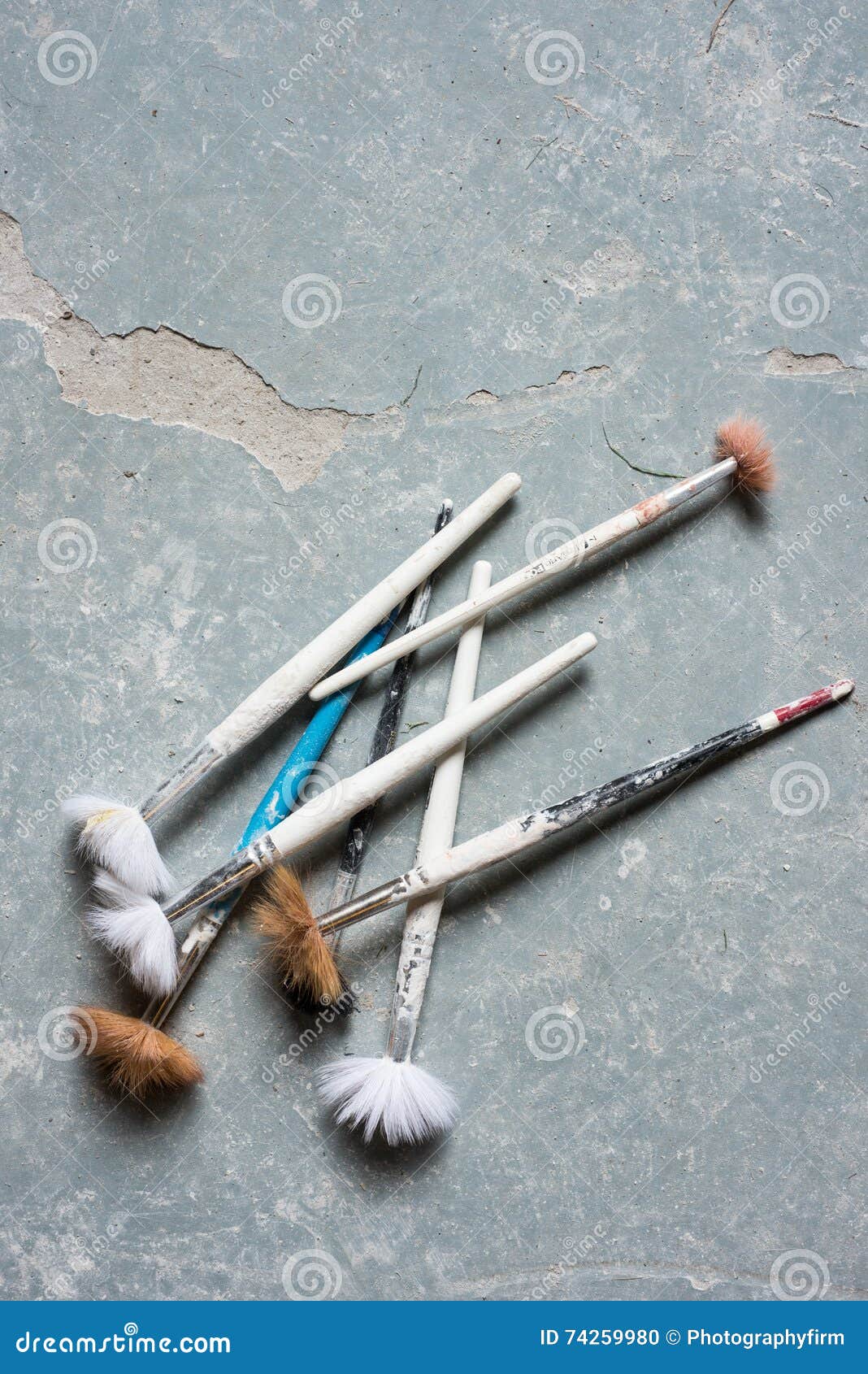 Collection of Worn Paintbrushes Stock Photo - Image of worn, paintbrush ...