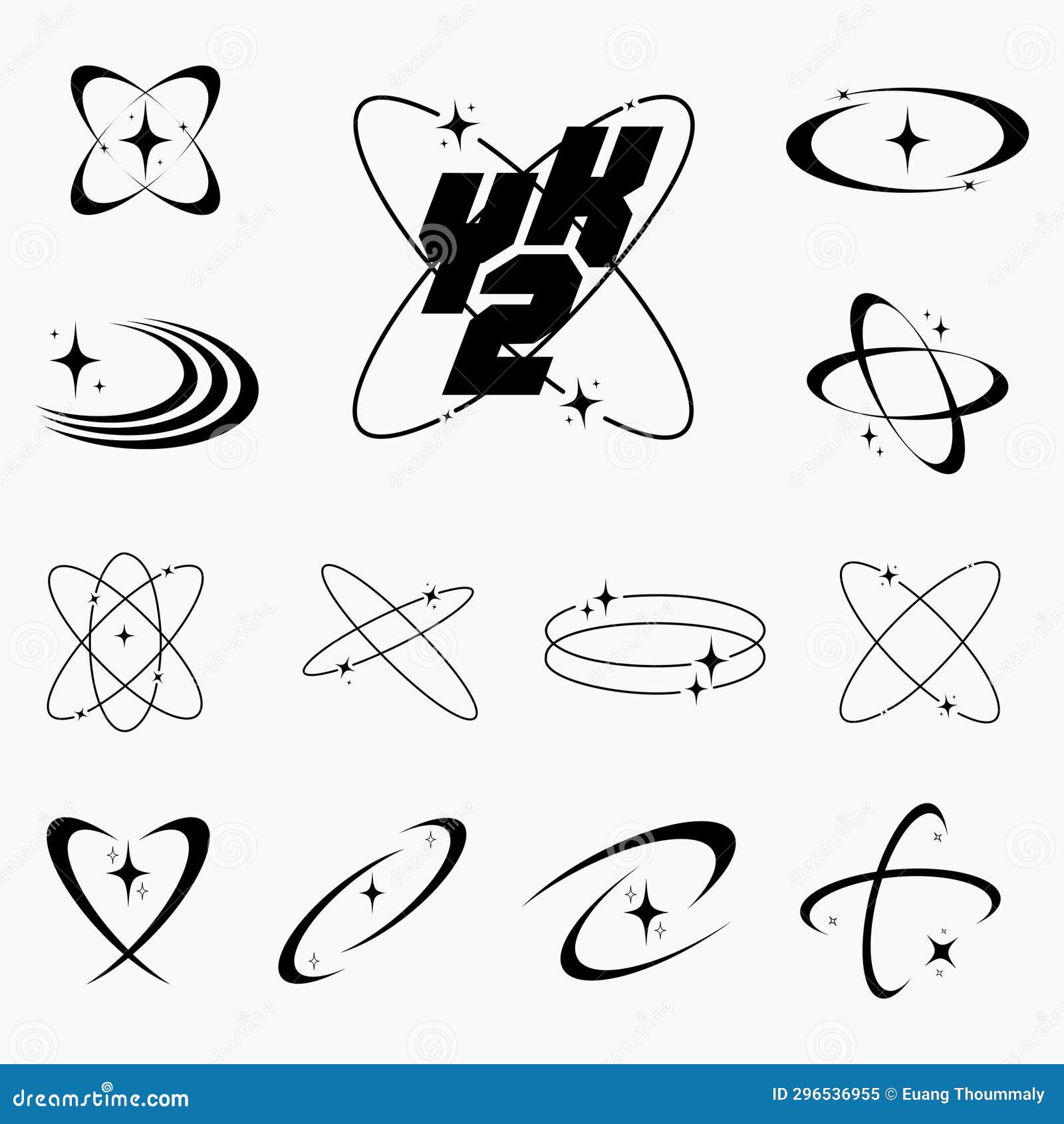 Collection of Y2k Abstract Shape Element Stock Illustration ...