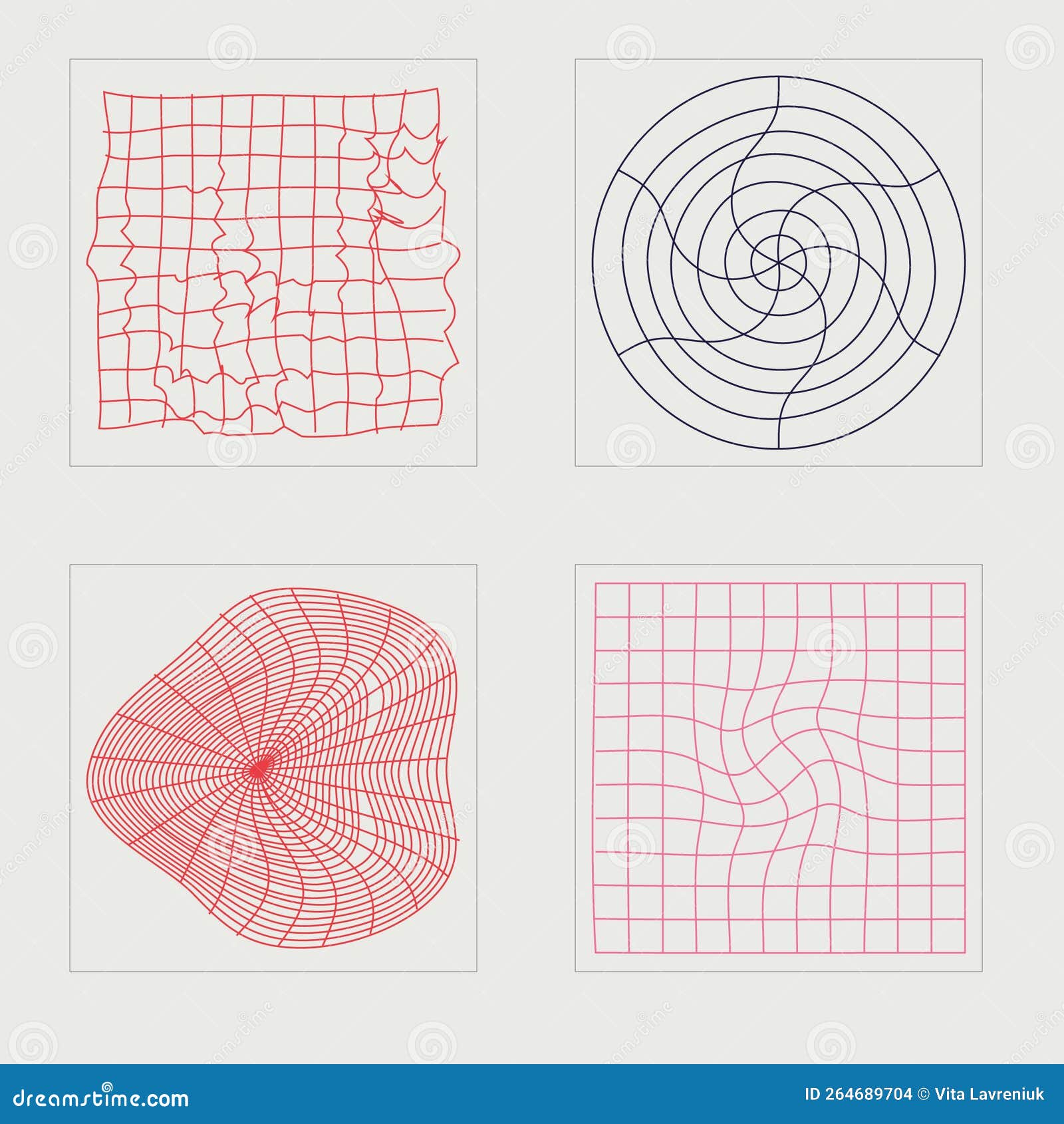 Collection of Y2K Elements. Extraordinary Graphic Assets. Templates for ...