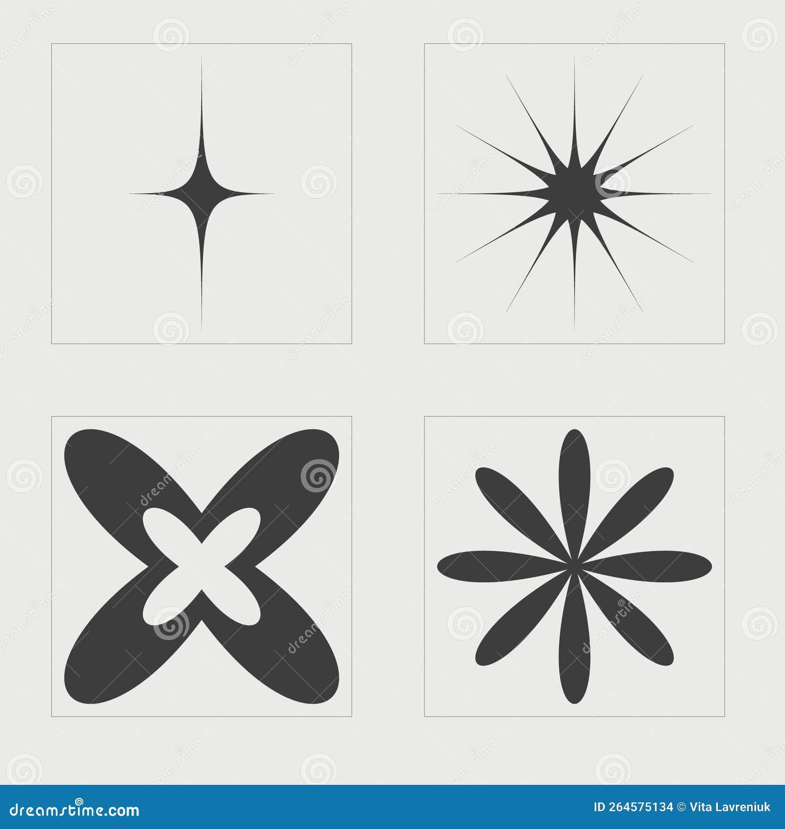 Collection of Y2K Elements. Extraordinary Graphic Assets. Templates for ...