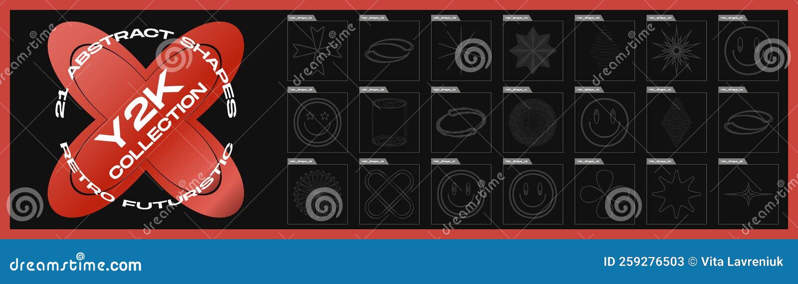 Collection of Y2K Elements. Large Set of Retro Objects for Design ...