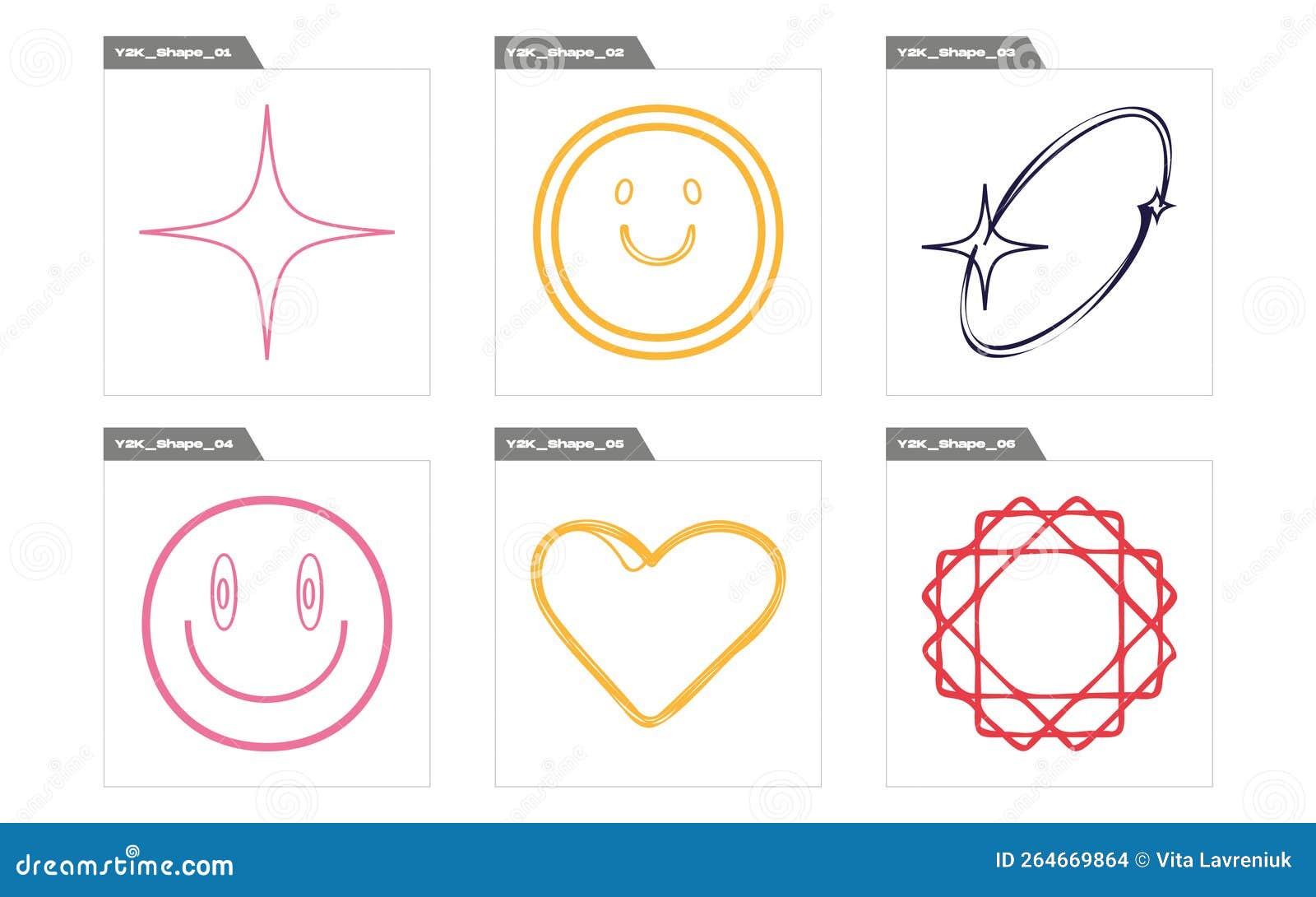 Collection of Y2K Elements. Large Set of Retro Objects for Design ...