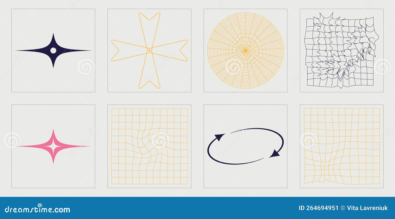 Collection of Y2K Elements. Large Set of Retro Objects for Design ...