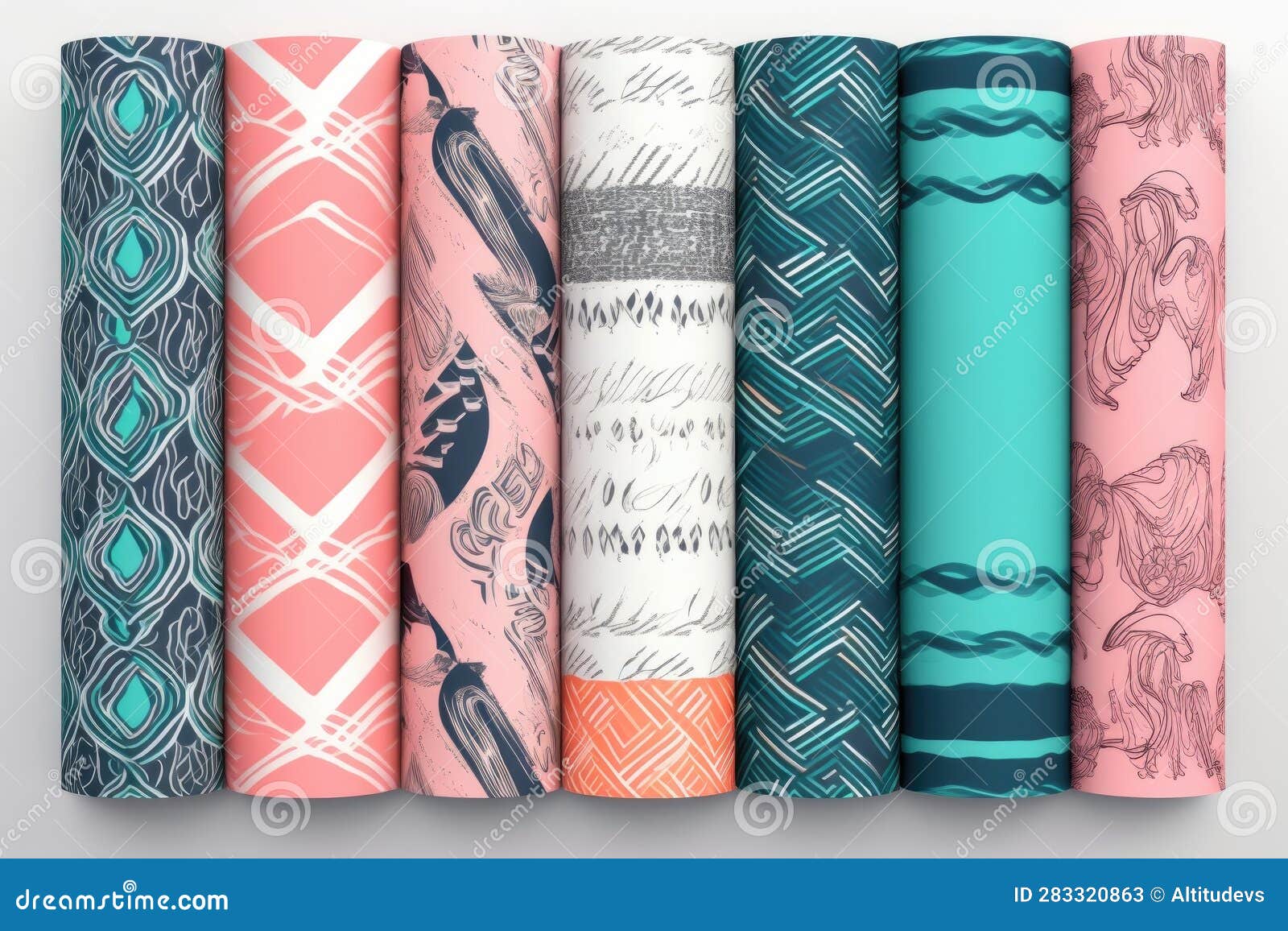 Collection of Yoga Mat Patterns in Different Colors and Styles Stock ...