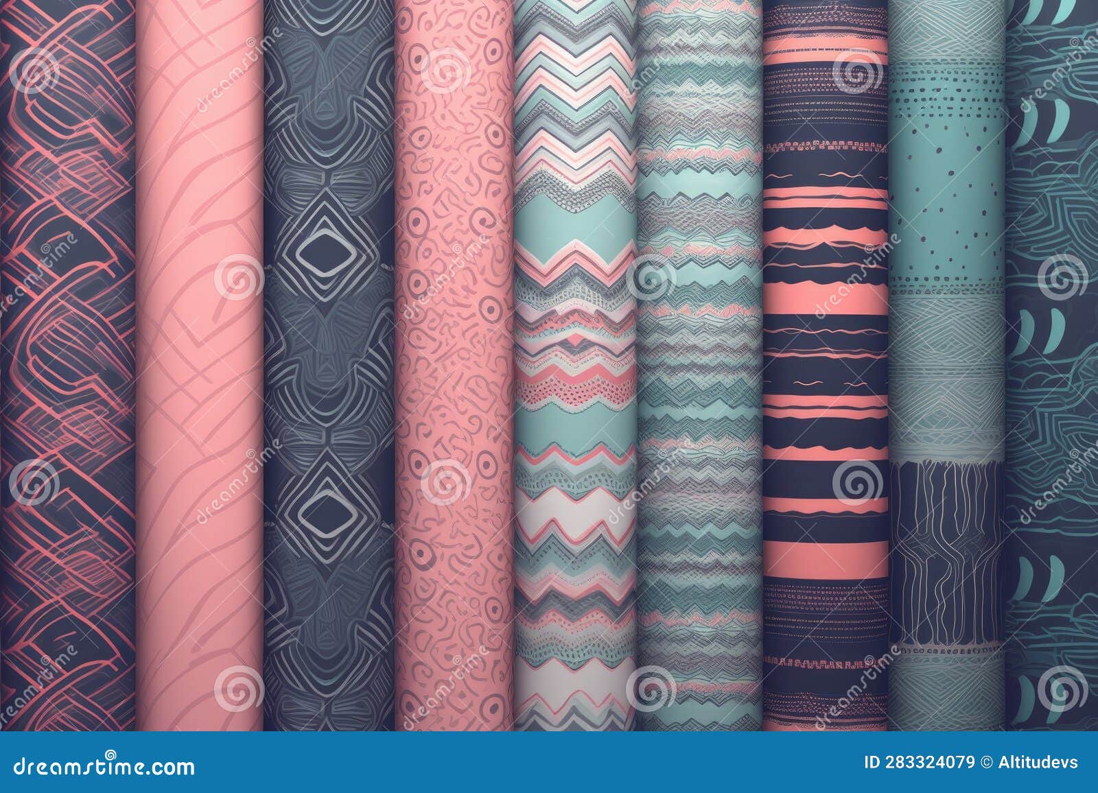 Collection of Yoga Mat Patterns in Different Colors and Styles Stock ...