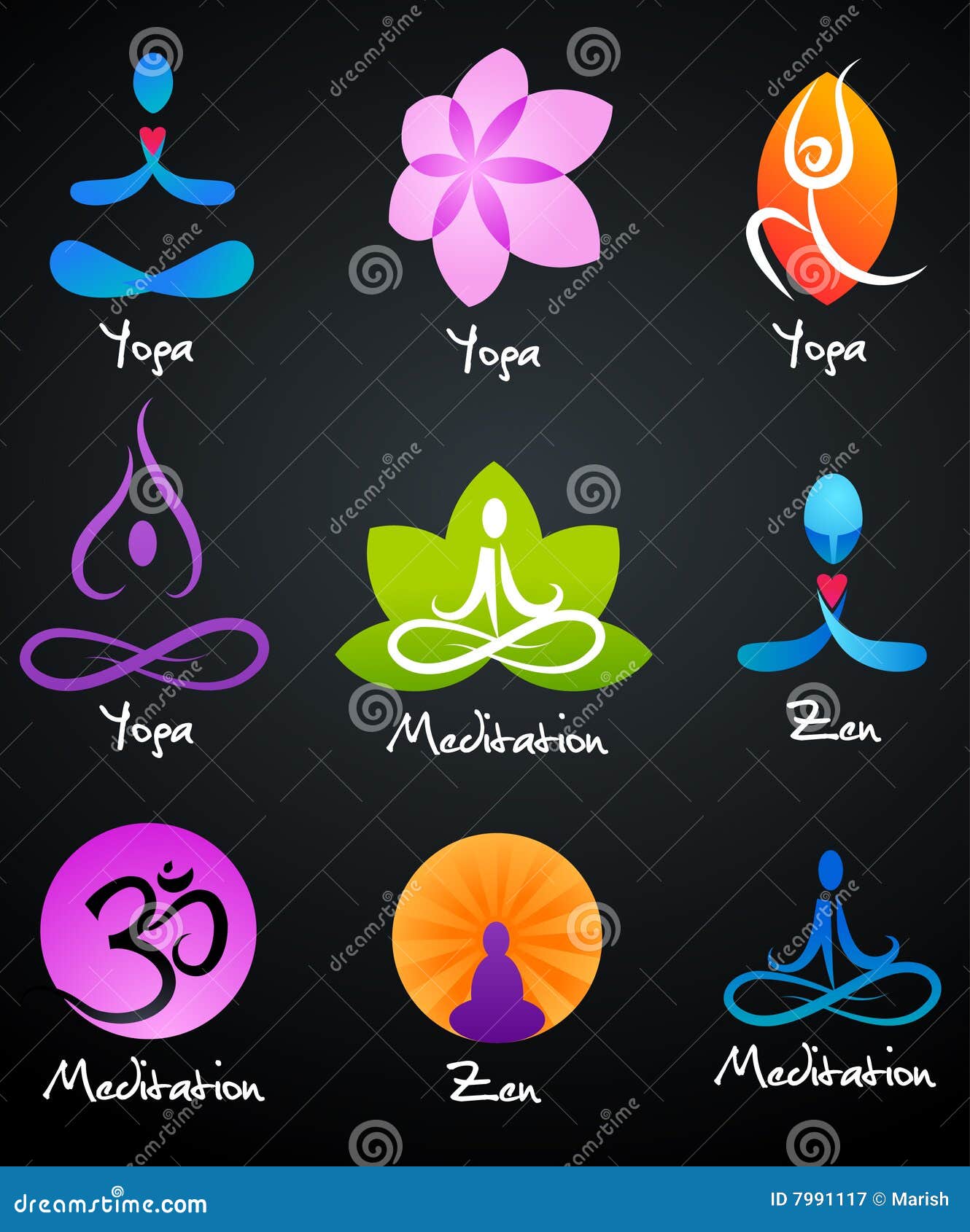 Collection of Zen icons stock vector. Illustration of element - 7991117