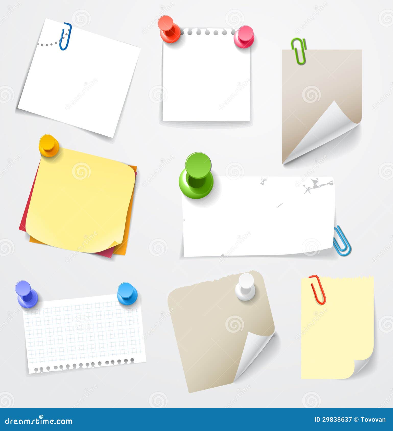 Collectionn Van Document Stickers Vector Illustratie - Illustration of ...