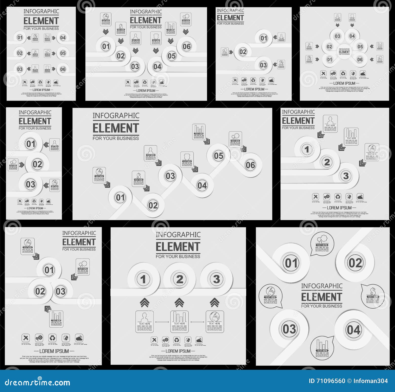 Collections Infographic Simple Template with Steps Parts Options ...