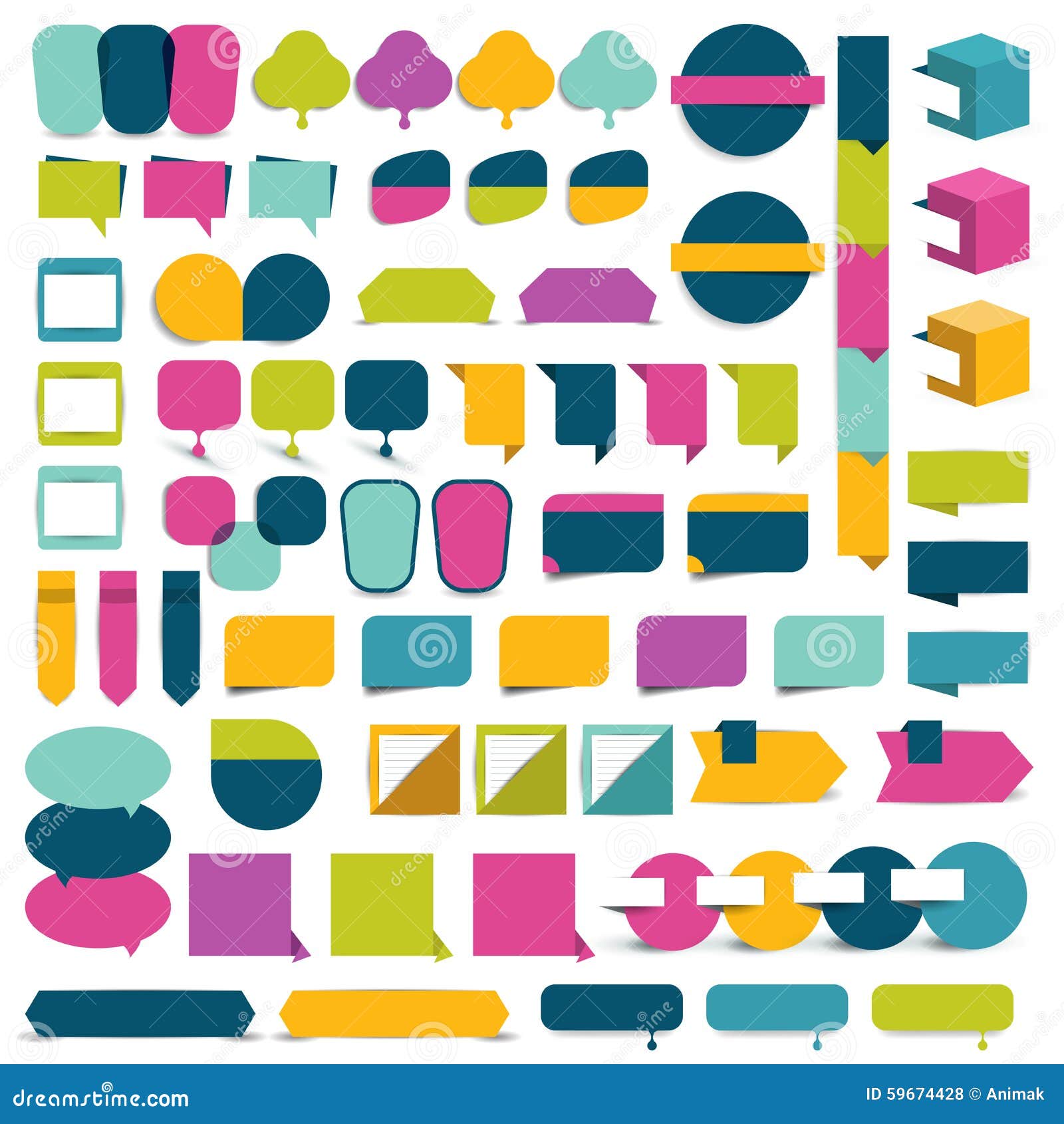 Collections Of Infographics Flat Design Elements Stock Vector Illustration Of Futuristic