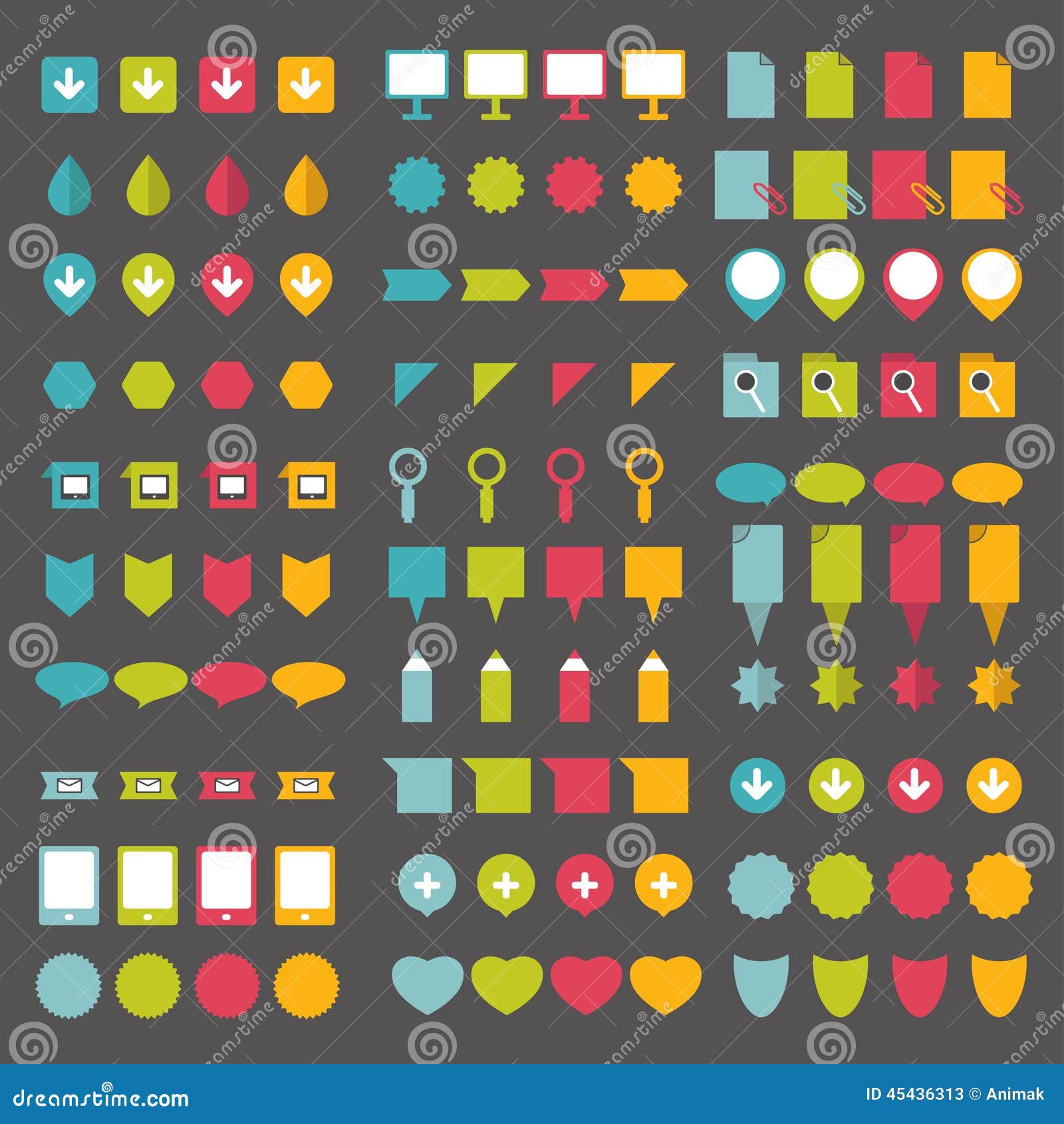 Collections of Infographics Flat Design Pointers. Stock Vector ...