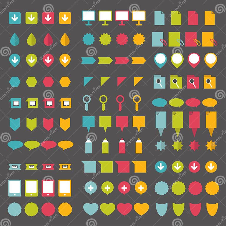 Collections of Infographics Flat Design Pointers. Stock Vector ...