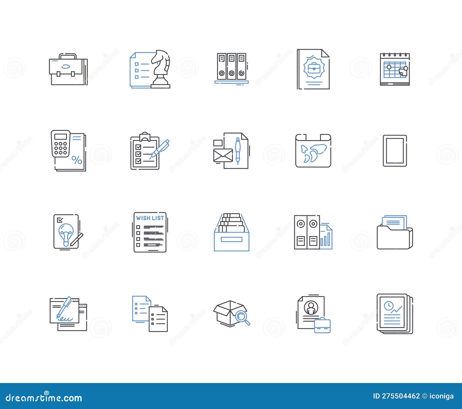 Collections And Logs Line Icons Collection Curate Assemble Amass Archive Catalogue