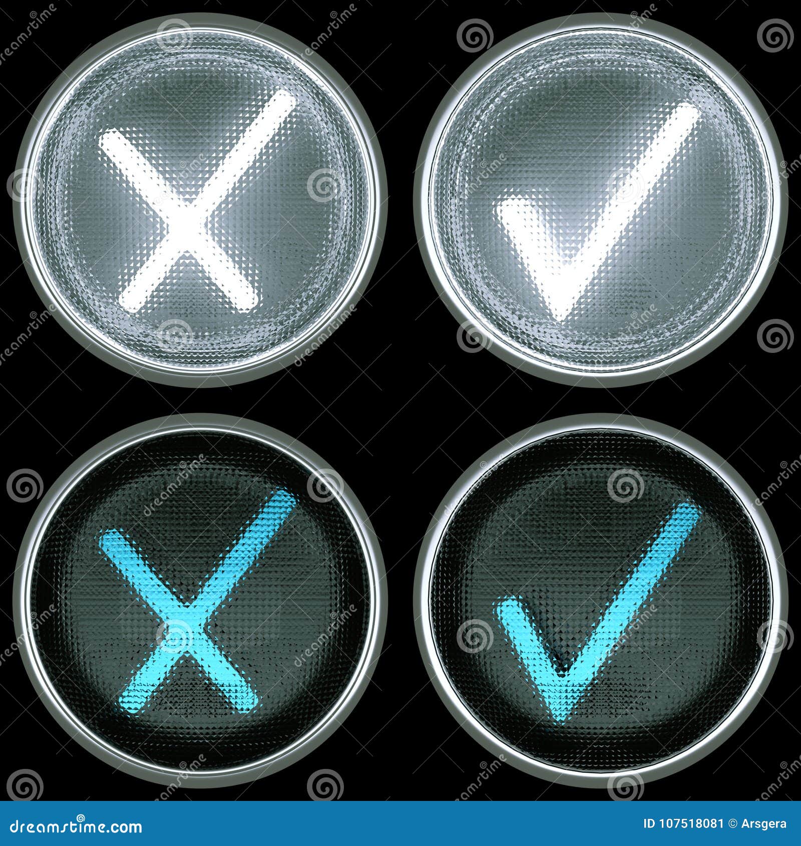 Collections of Switch Controls or Buttons: Accept and Cancel Stock ...
