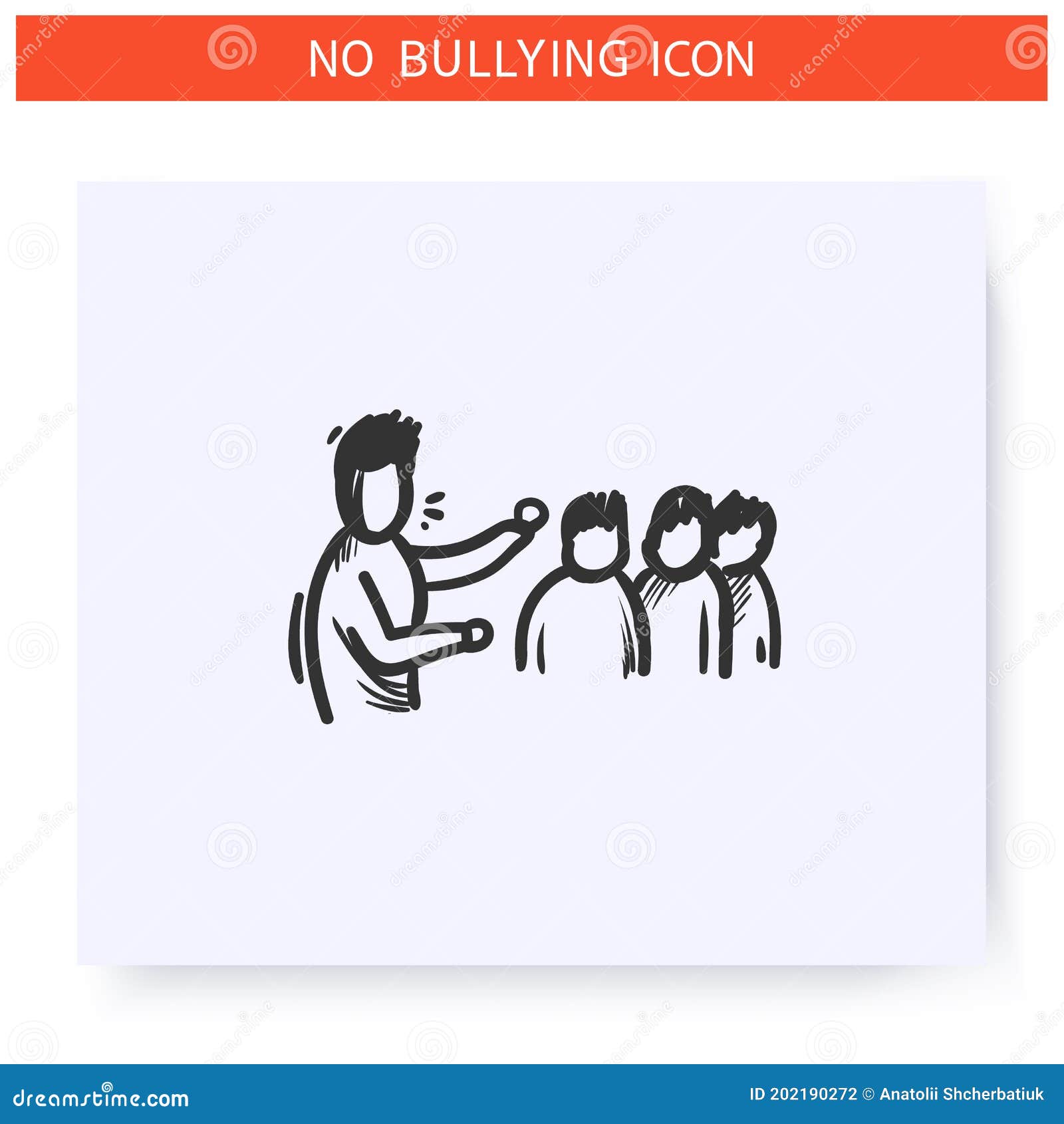 Collective Bullying Icon. Outline Sketch Drawing Vector Illustration ... Collective Bullying Icon. Outline Sketch Drawing Vector Illustration ...