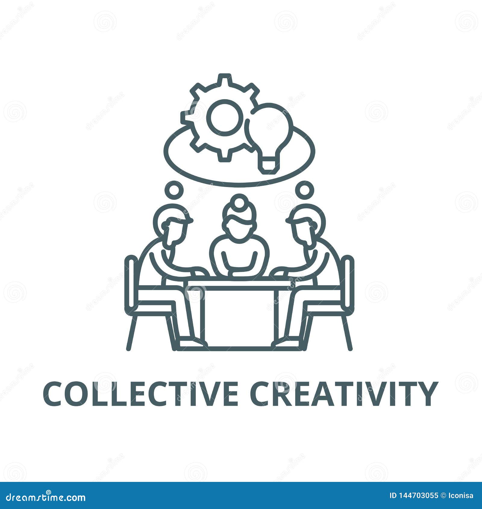 Collective Creativity Line Icon, Vector. Collective Creativity Outline ... Collective Creativity Line Icon, Vector. Collective Creativity Outline ...
